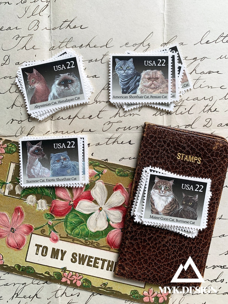 Cats | 1988 | Vintage US Postage Stamps | Face Value 22 Cents | Scott ...