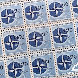 NATO 1959 Vintage US Postage Stamps Face Value 4 Cents Scott 1127 North ...
