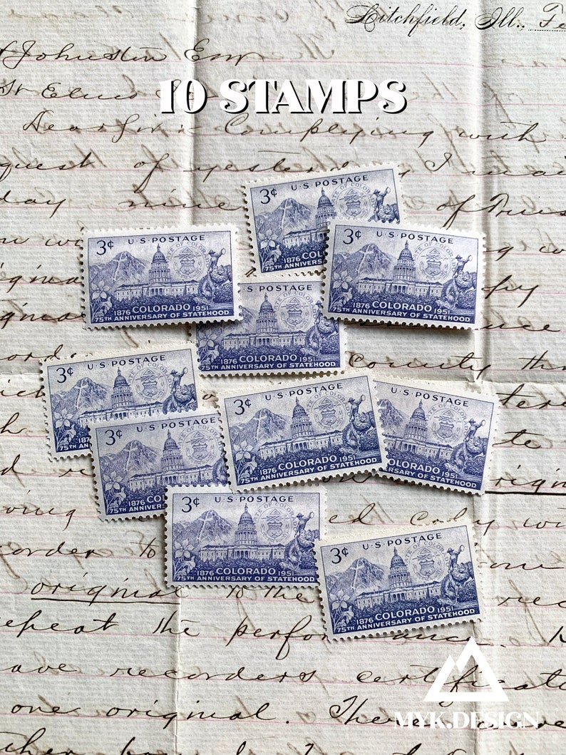 Colorado 1951 Vintage US Postage Stamps Face Value 3 Cents Scott 1001 ...