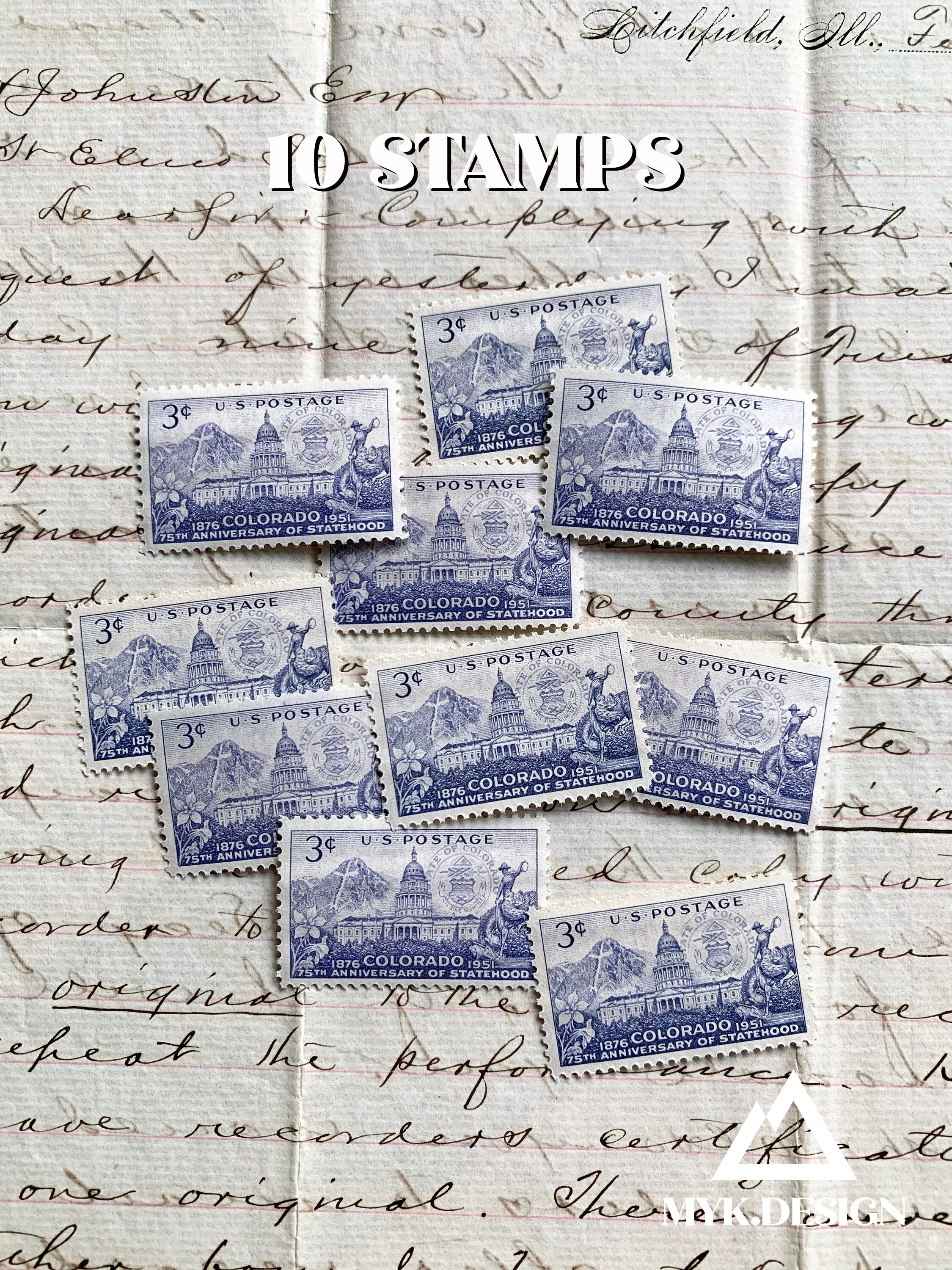 Colorado 1951 Vintage US Postage Stamps Face Value 3 Cents Scott 1001 ...