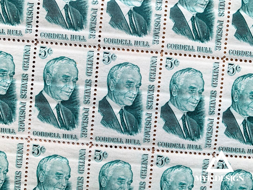 Cordell Hull 1963 Vintage US Postage Stamps Face Value 5 Cents Scott ...