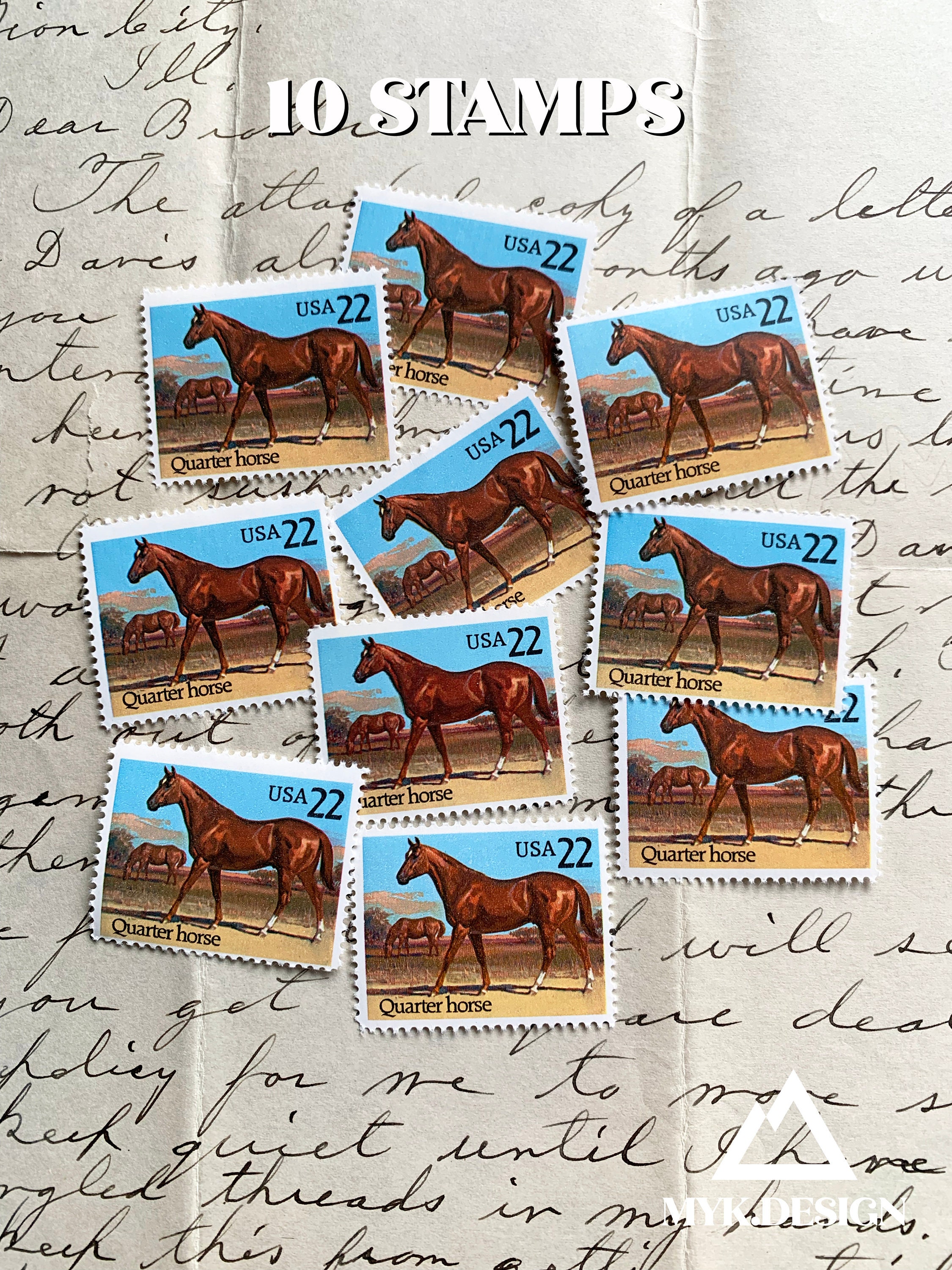 Horses 1985 Vintage US Postage Stamps Face Value 22 Cents Scott 2155 ...