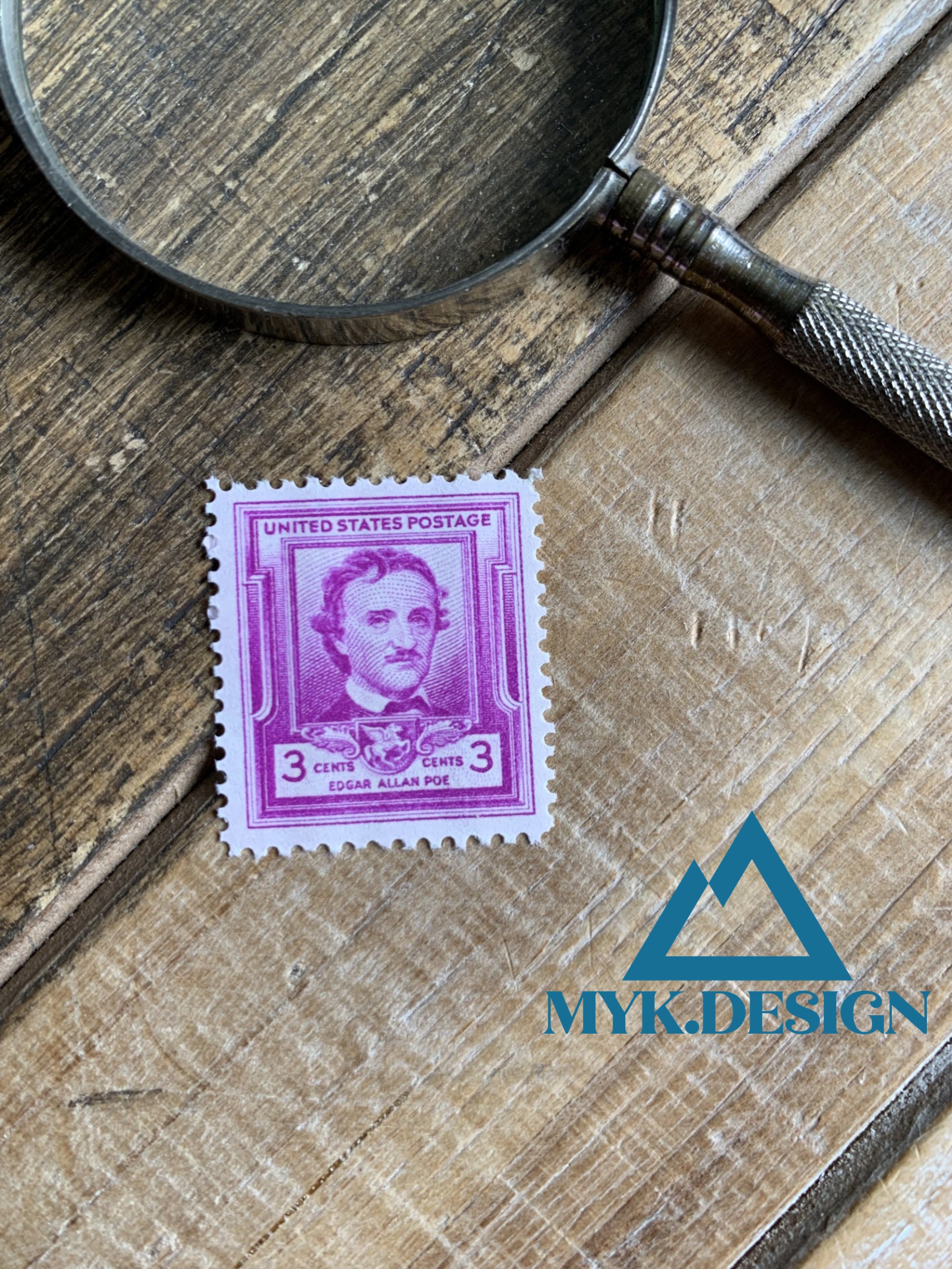 Edgar Allan Poe | 1949 | Vintage US Postage Stamps | Face Value 3 Cents ...