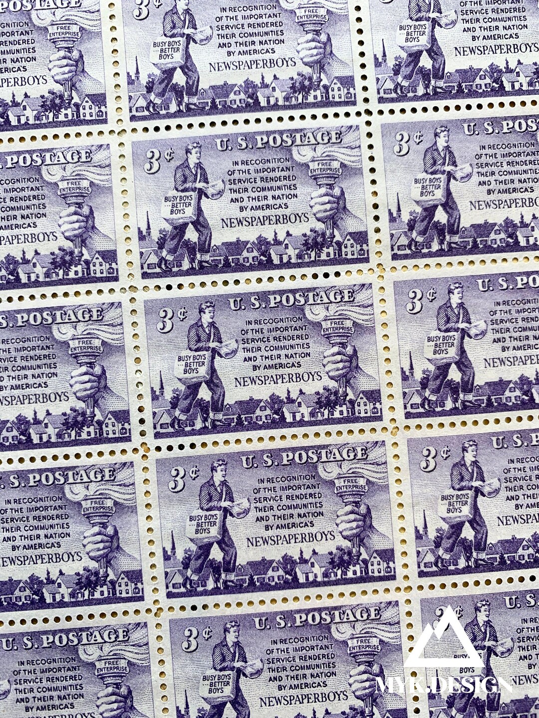 Newspaper Boys | 1952 | Vintage US Postage Stamps | Face Value 3 Cents ...