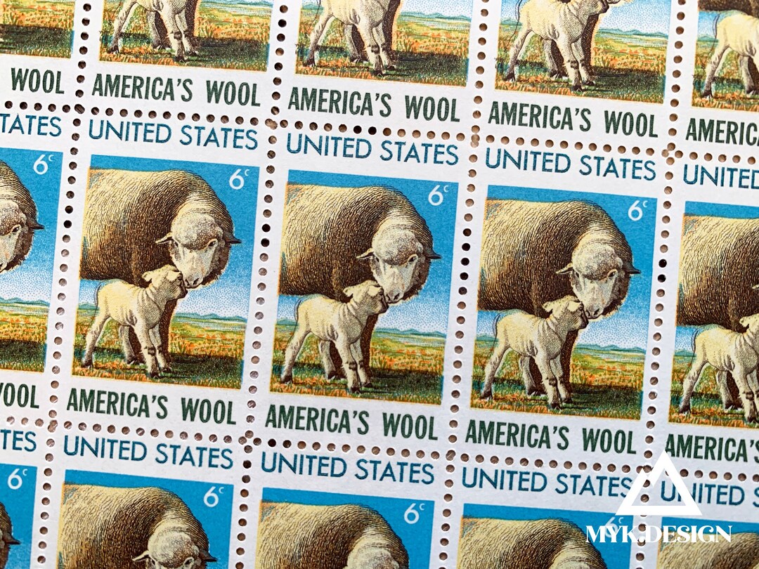 American Wool | 1971 | Vintage US Postage Stamps | Face Value 6 Cents ...