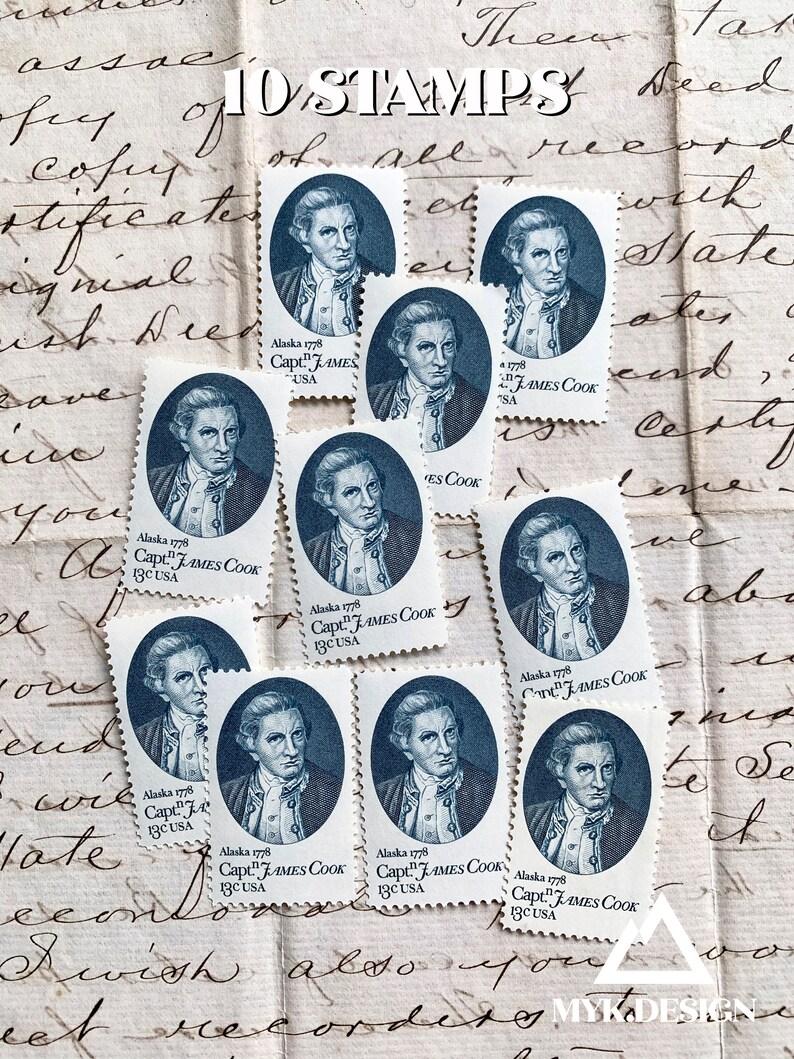 Captain James Cook 1978 Vintage US Postage Stamps Face Value 13 Cents ...