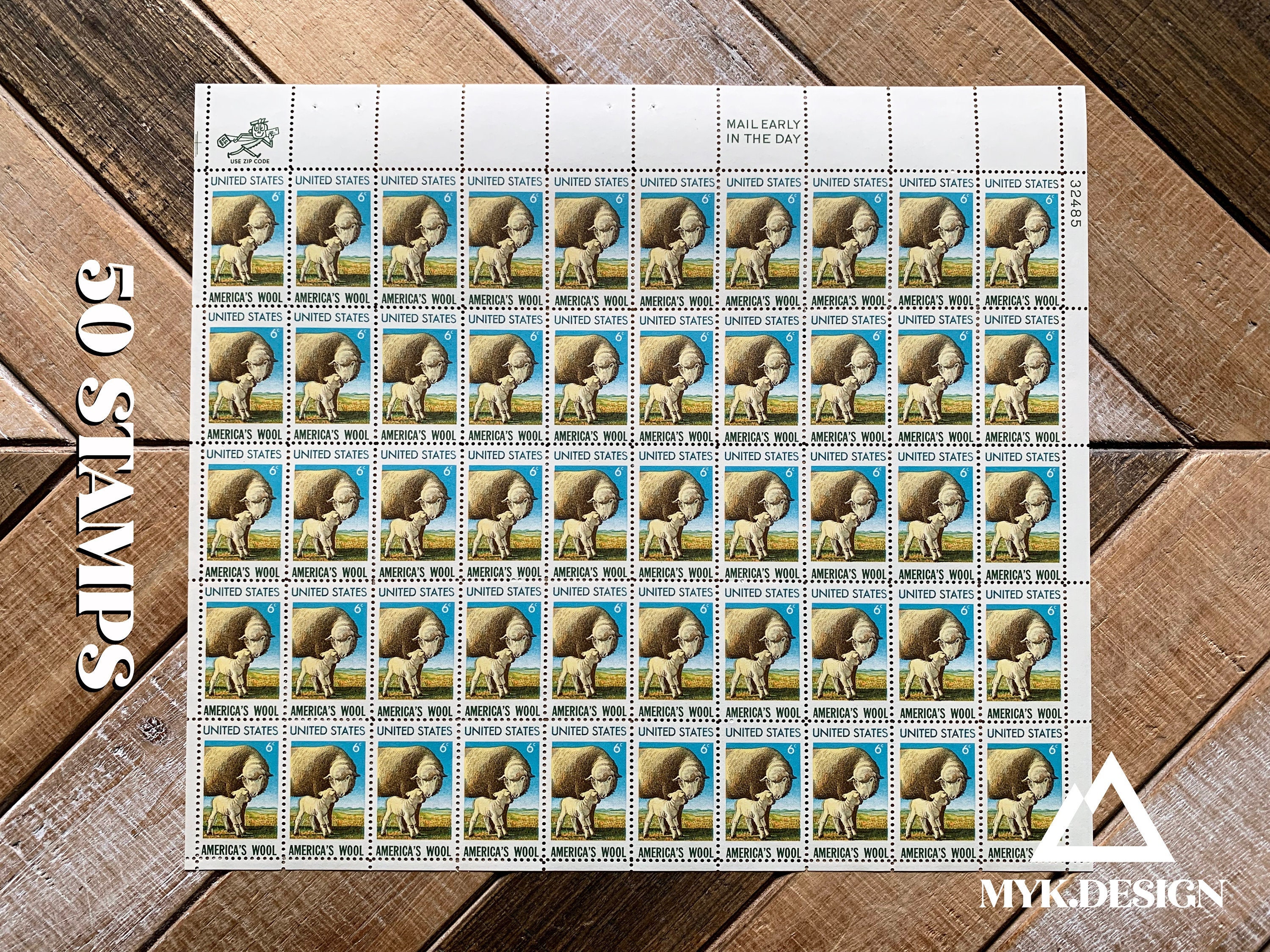 American Wool | 1971 | Vintage US Postage Stamps | Face Value 6 Cents ...