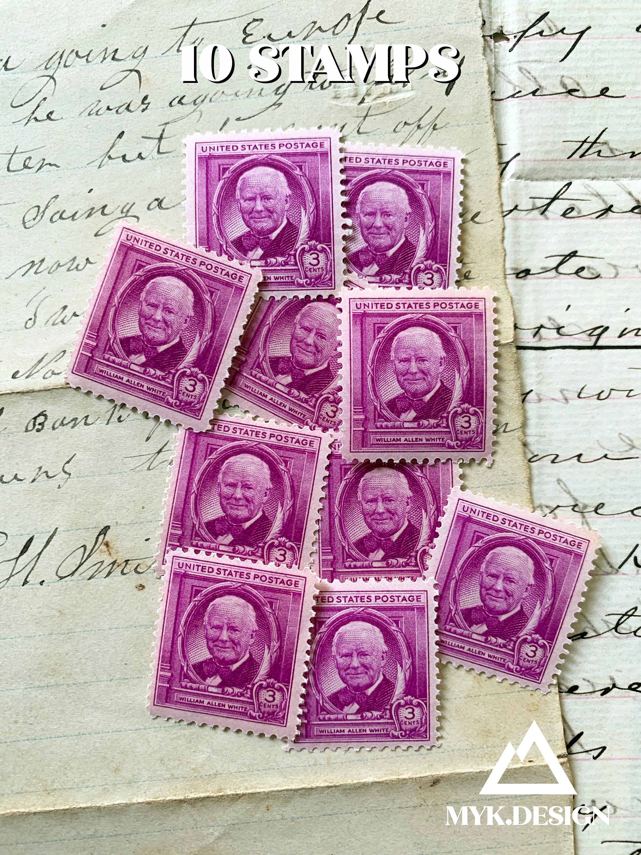 William Allen White | 1948 | Vintage US Postage Stamps | Face Value 3 ...
