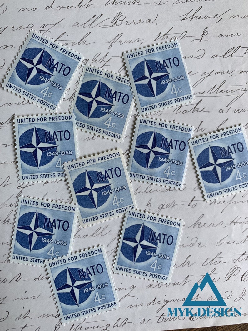 NATO | 1959 | Vintage US Postage Stamps | Face Value 4 Cents | Scott ...