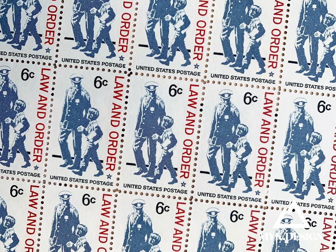 Law and Order | 1968 | Vintage US Postage Stamps | Face Value 6 Cents ...