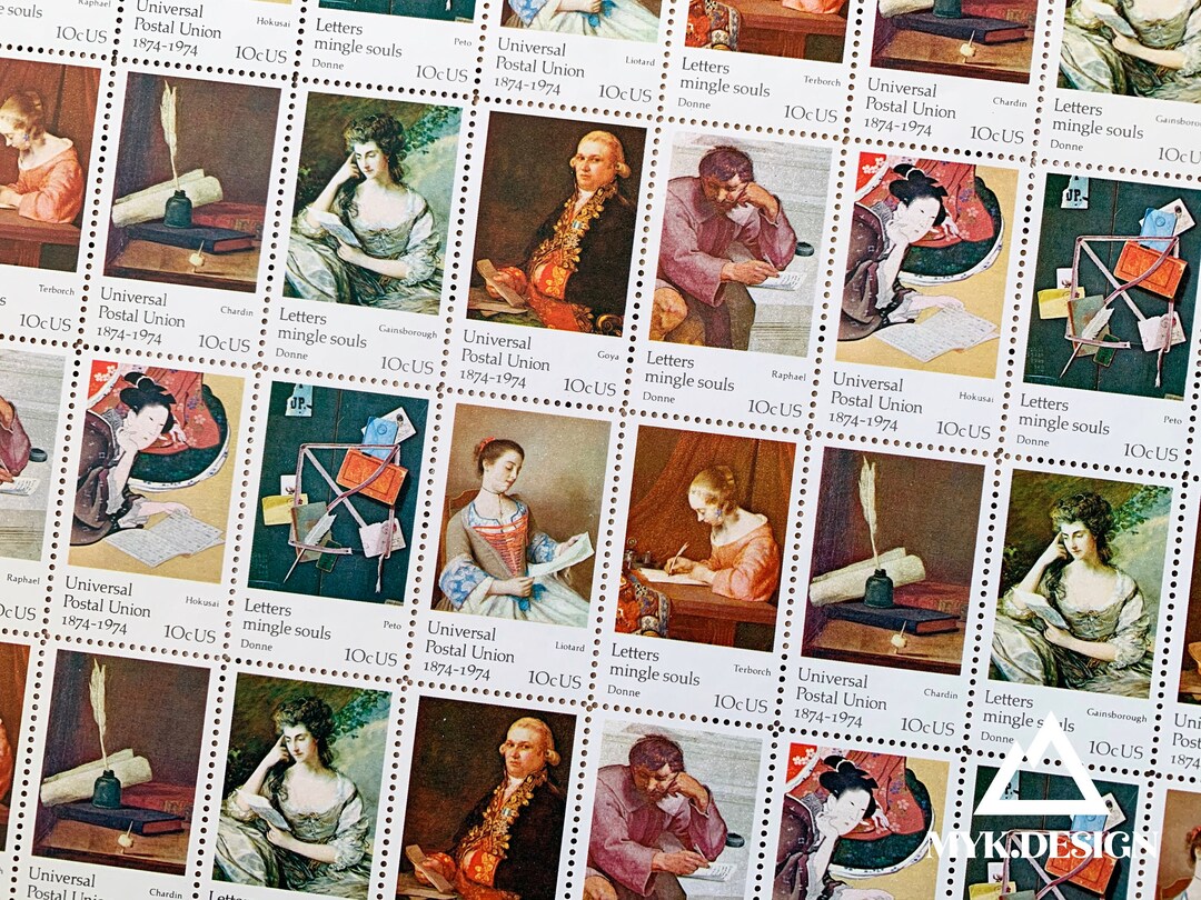 Letters Mingle Souls, John Donne | 1974 | Vintage US Postage Stamps ...