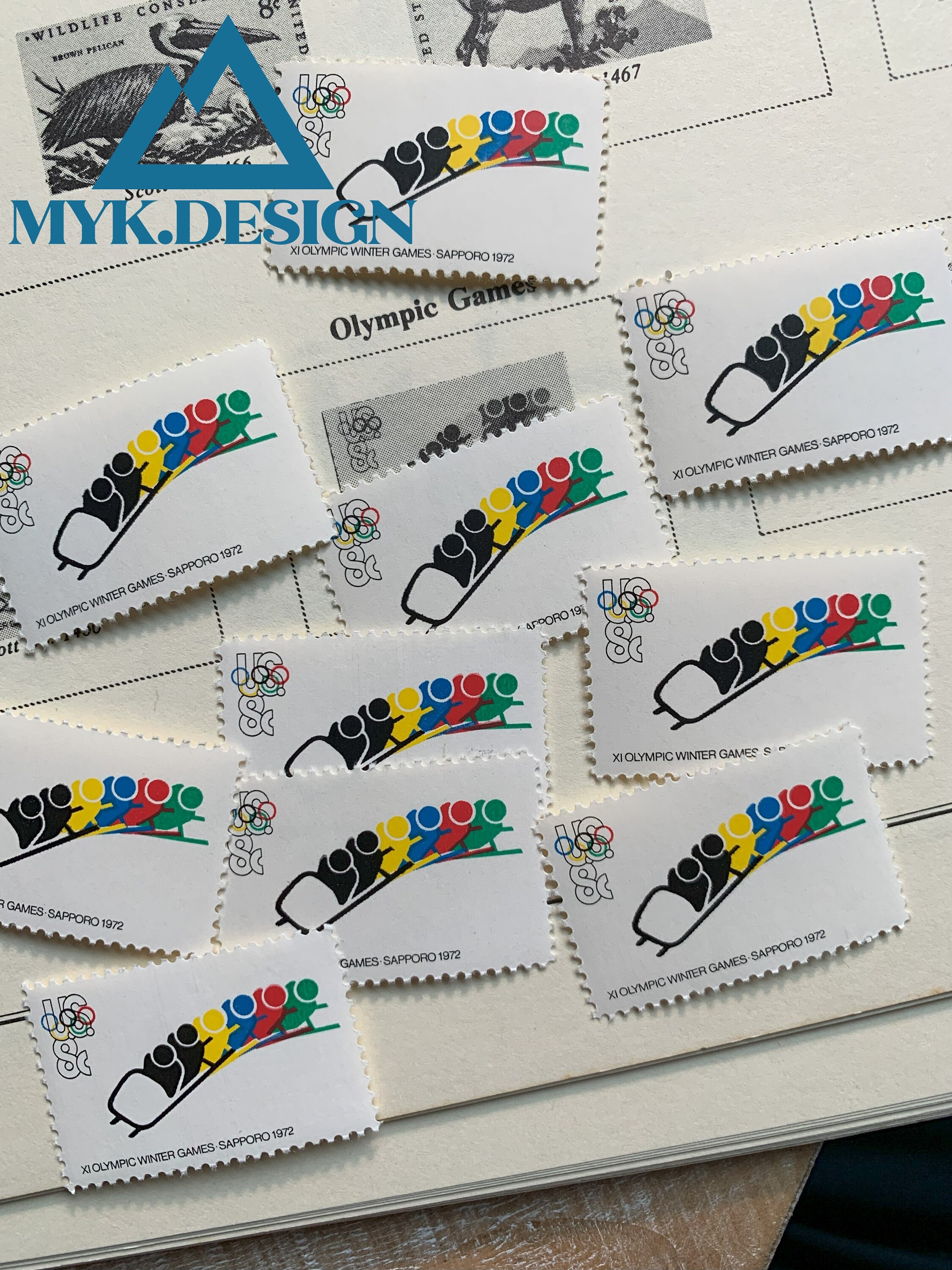 Olympic Bobsled | 1972 | Vintage US Postage Stamps | Face Value 8 Cents ...