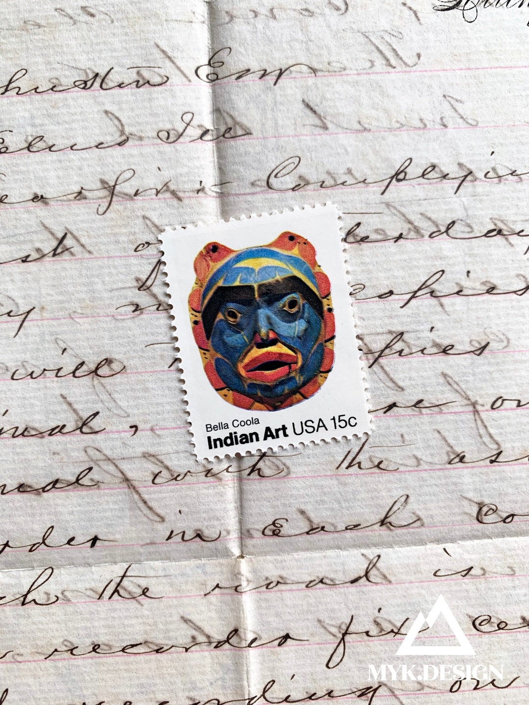 Pacific Northwest Indian Masks 1980 Vintage US Postage Stamps Face ...