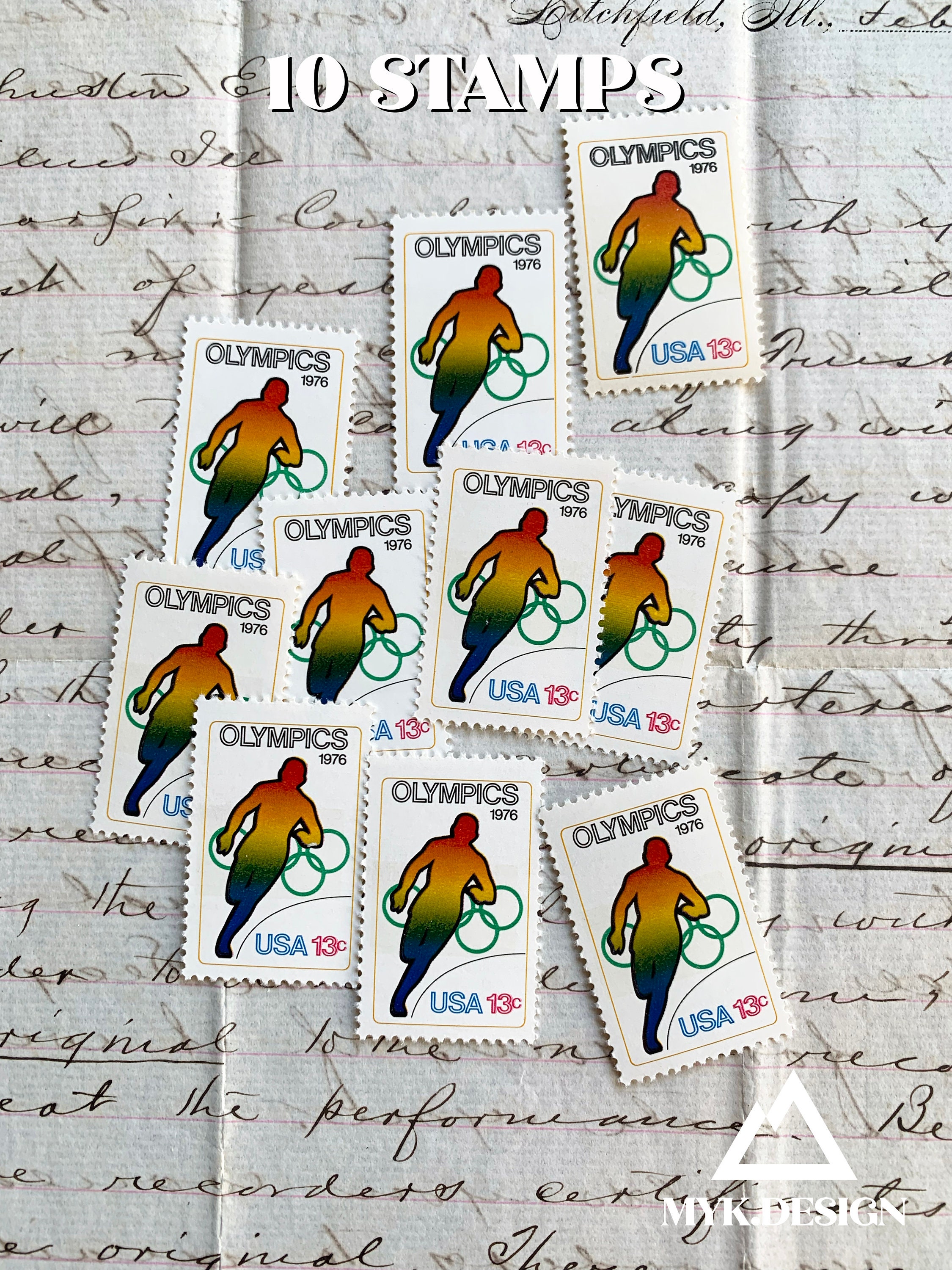 Olympic Running 1976 Vintage US Postage Stamps Face Value 13 Cents ...