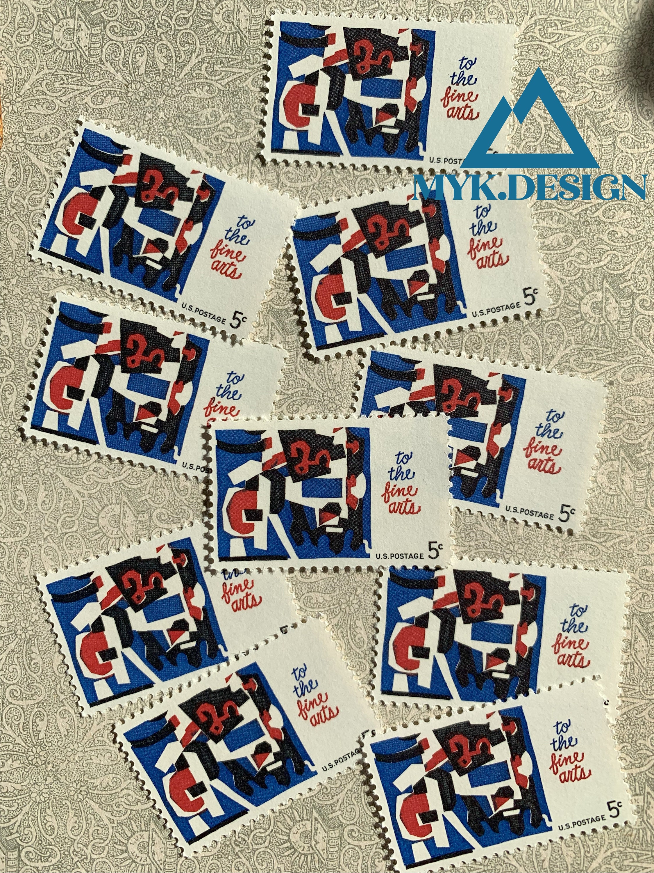 Fine Arts | 1964 | Vintage US Postage Stamps | Face Value 5 Cents ...