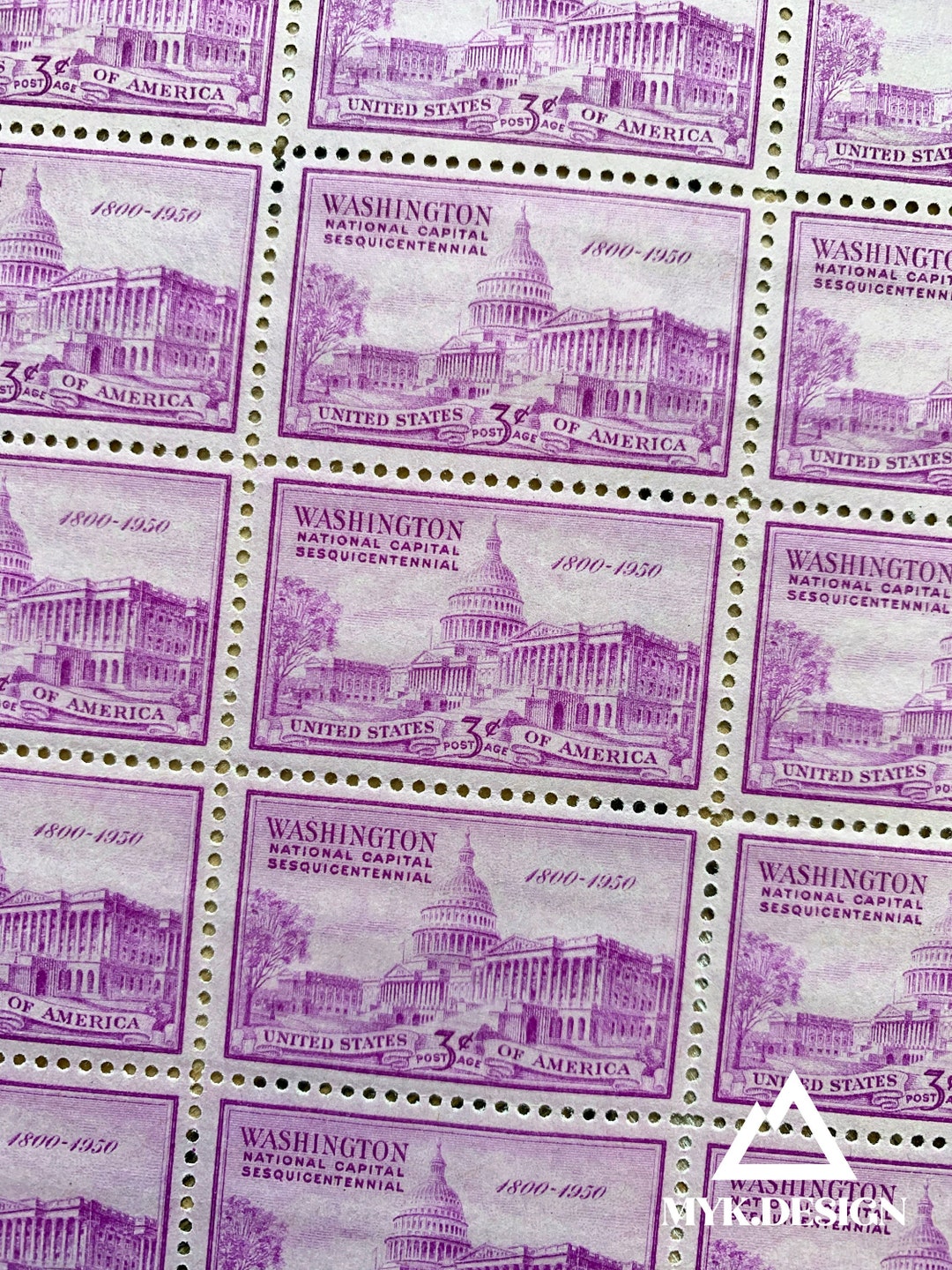 Capitol | 1950 | Vintage US Postage Stamps | Face Value 3 Cents | Scott ...