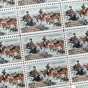 Charles M Russell | 1964 | Vintage US Postage Stamps | Face Value 5 ...