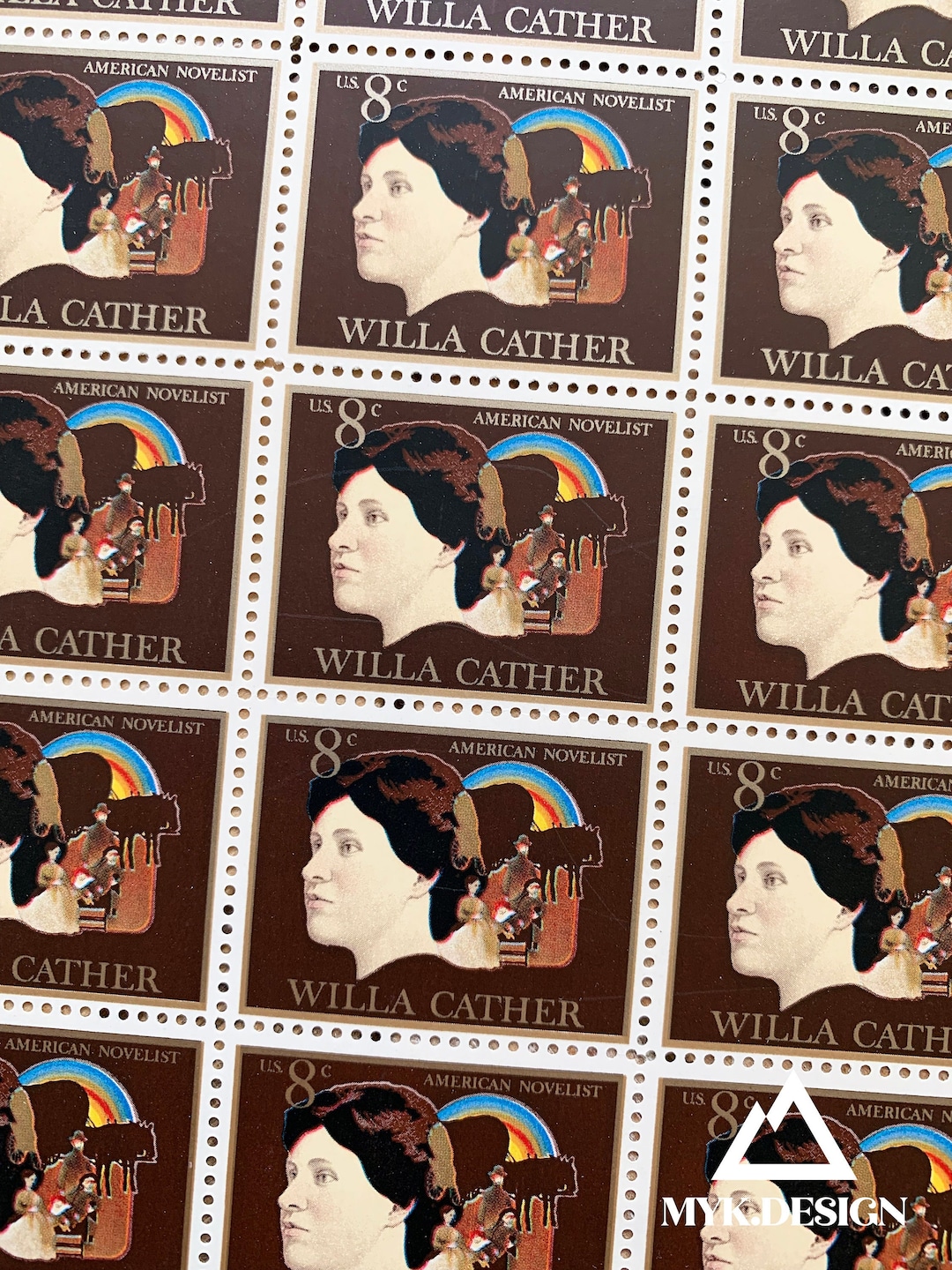 Willa S Cather | 1973 | Vintage US Postage Stamps | Face Value 8 Cents ...