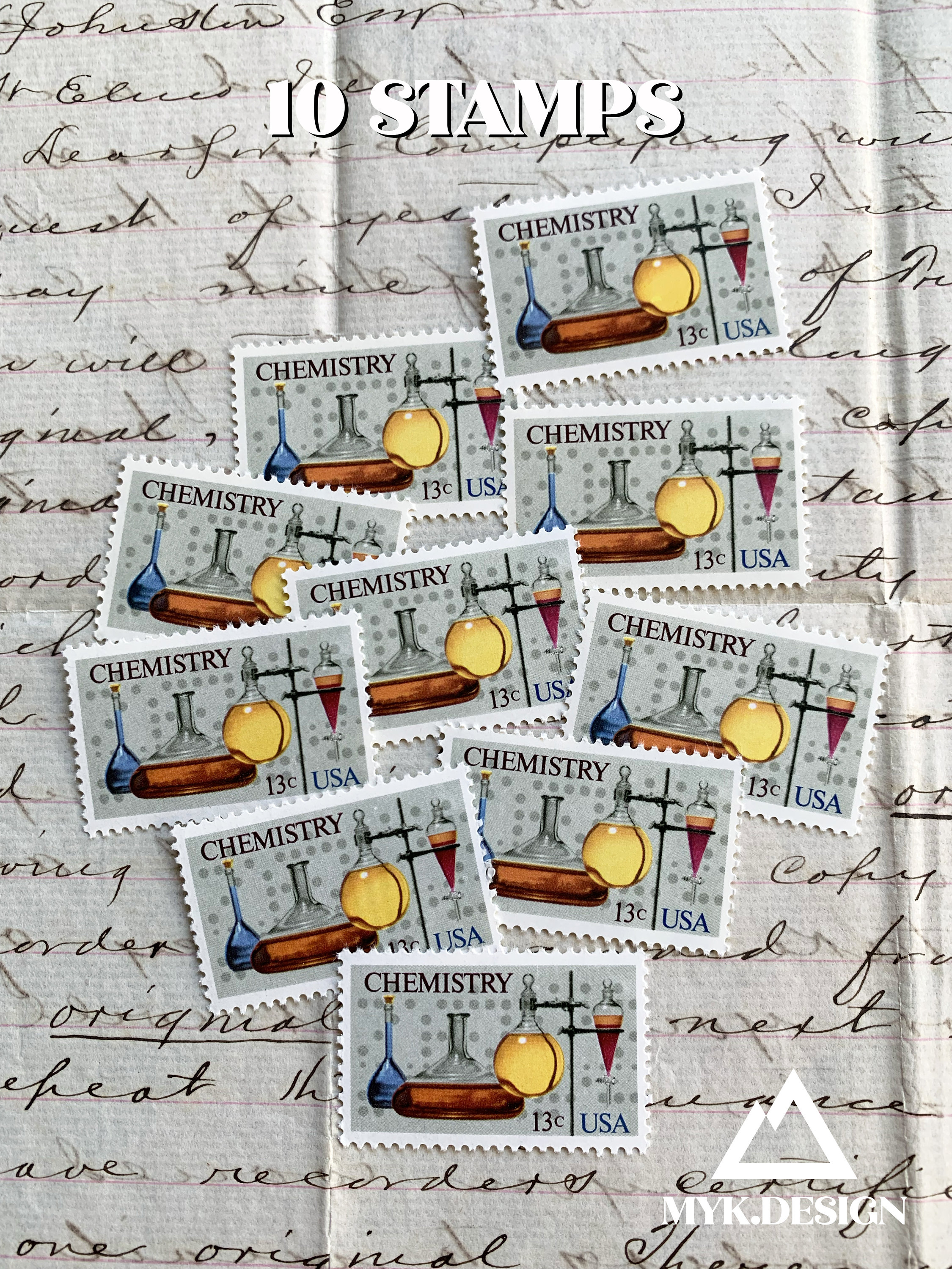 Chemistry | 1976 | Vintage US Postage Stamps | Face Value 13 Cents ...