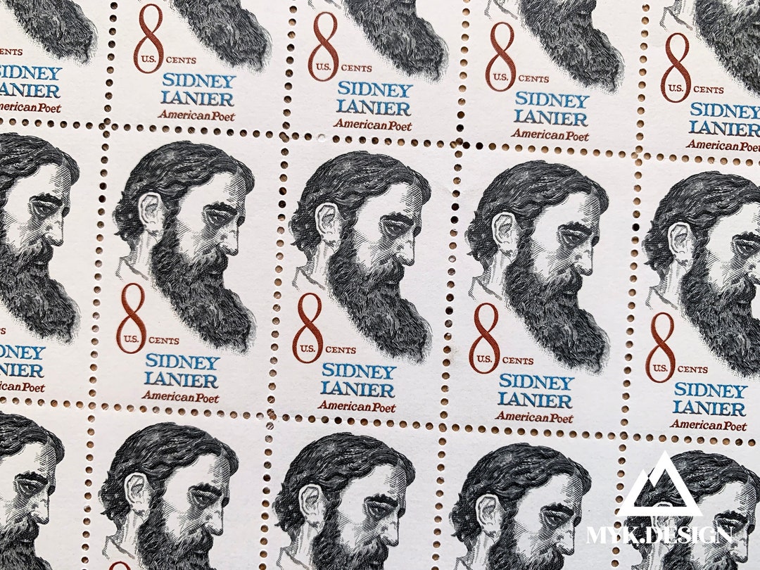 Sidney Lanier, Poet | 1972 | Vintage US Postage Stamps | Face Value 8 ...