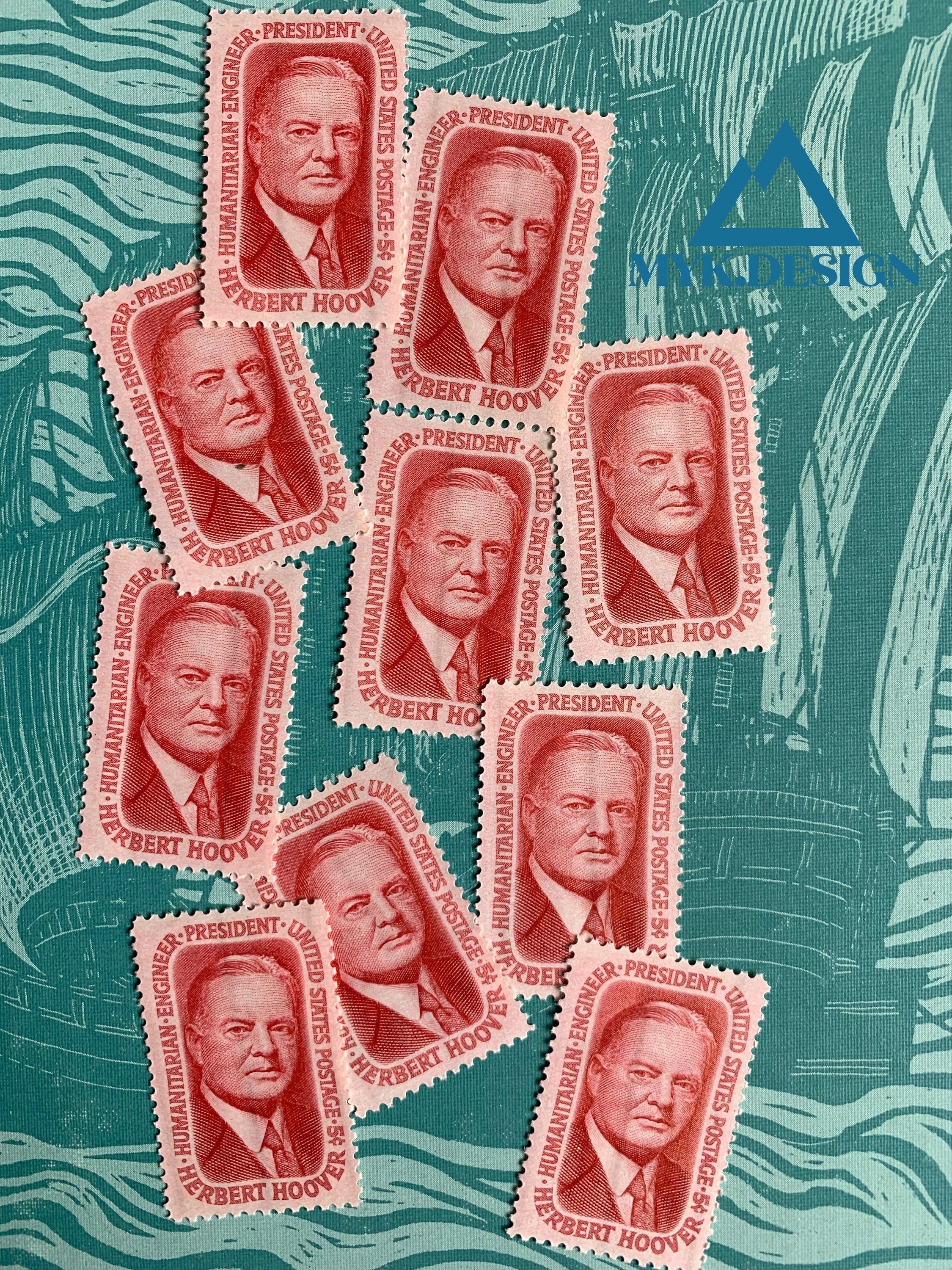 Herbert Hoover | 1965 | Vintage US Postage Stamps | Face Value 5 Cents ...