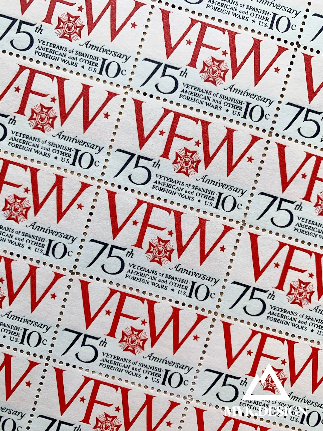 Veterans of Foreign Wars VFW 1974 Vintage US Postage Stamps Face Value 10 Cents Scott 1525 Medal ...