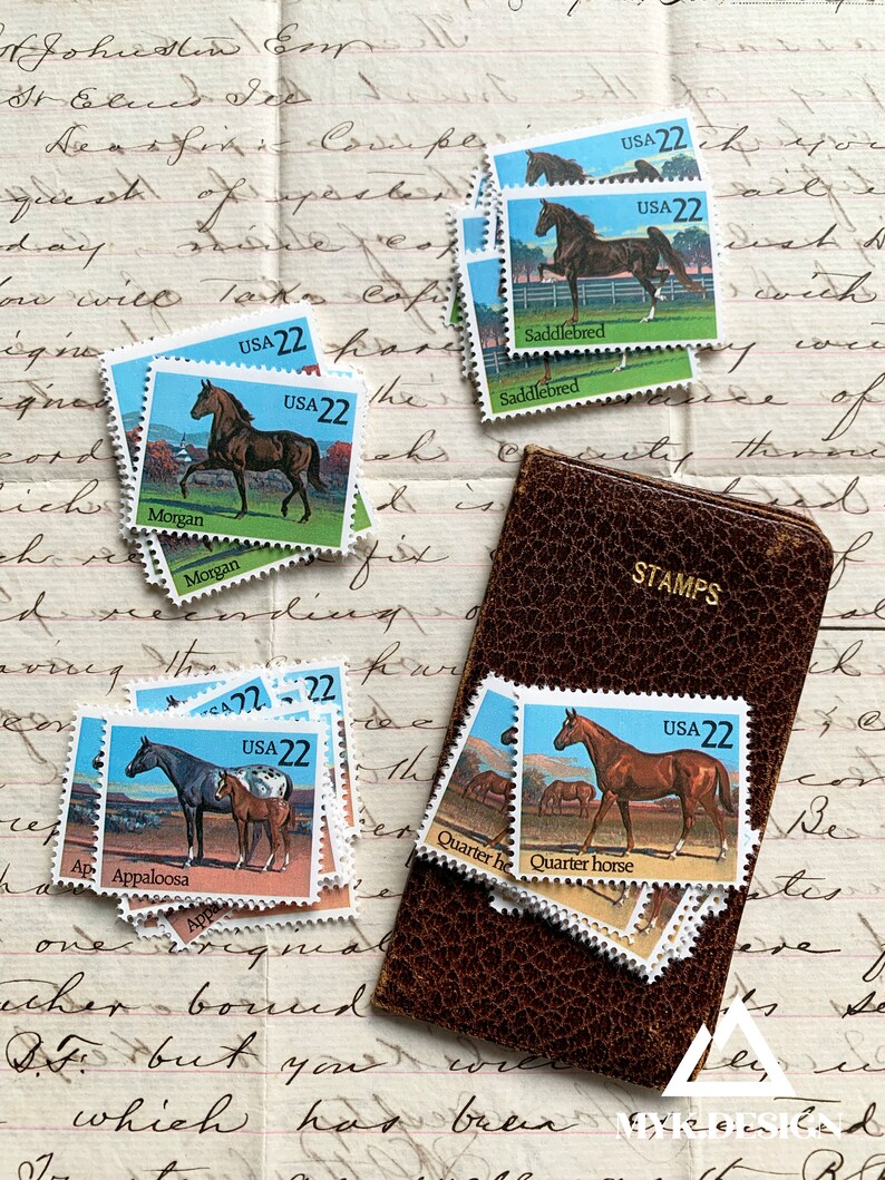 Horses | 1985 | Vintage US Postage Stamps | Face Value 22 Cents | Scott ...