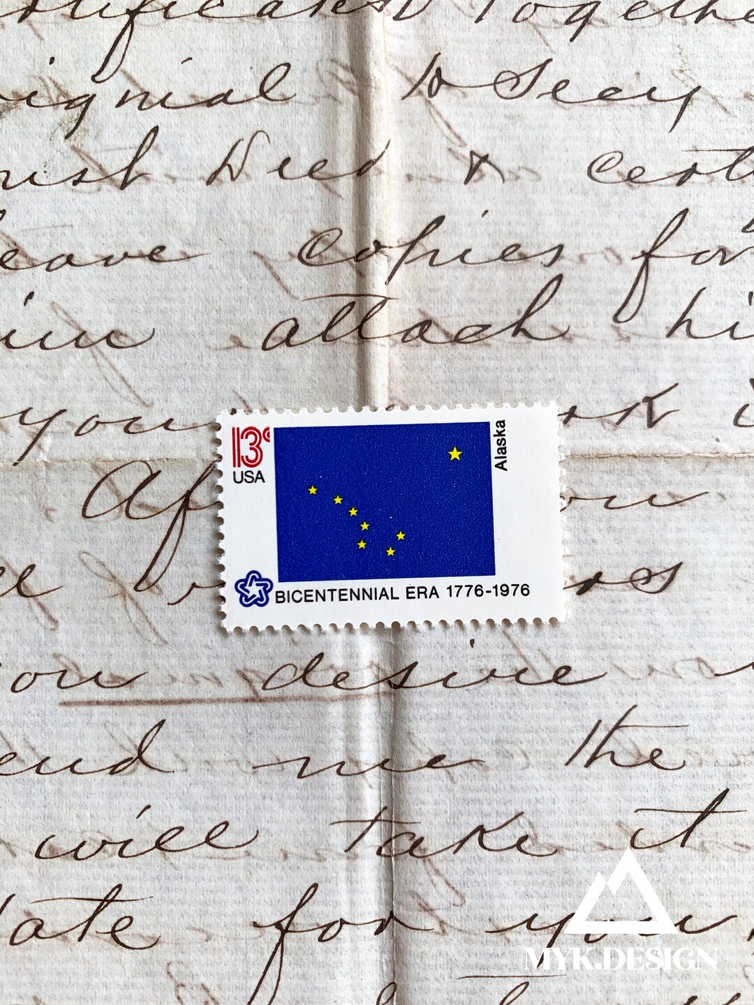 Alaska State Flag 1976 Vintage US Postage Stamps Face Value 13 Cents ...