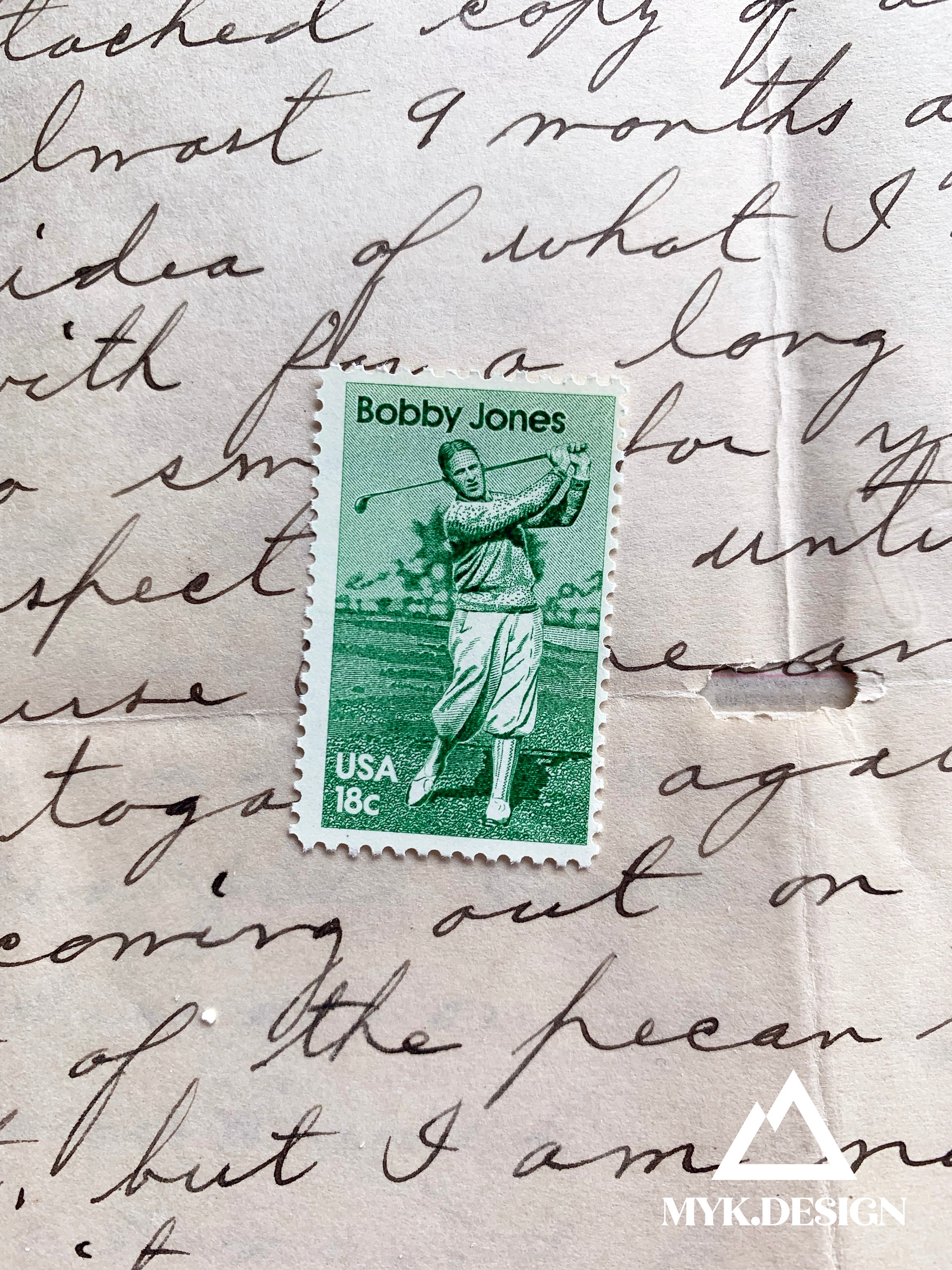 Bobby Jones 1981 Vintage US Postage Stamps Face Value 18 Cents Scott ...