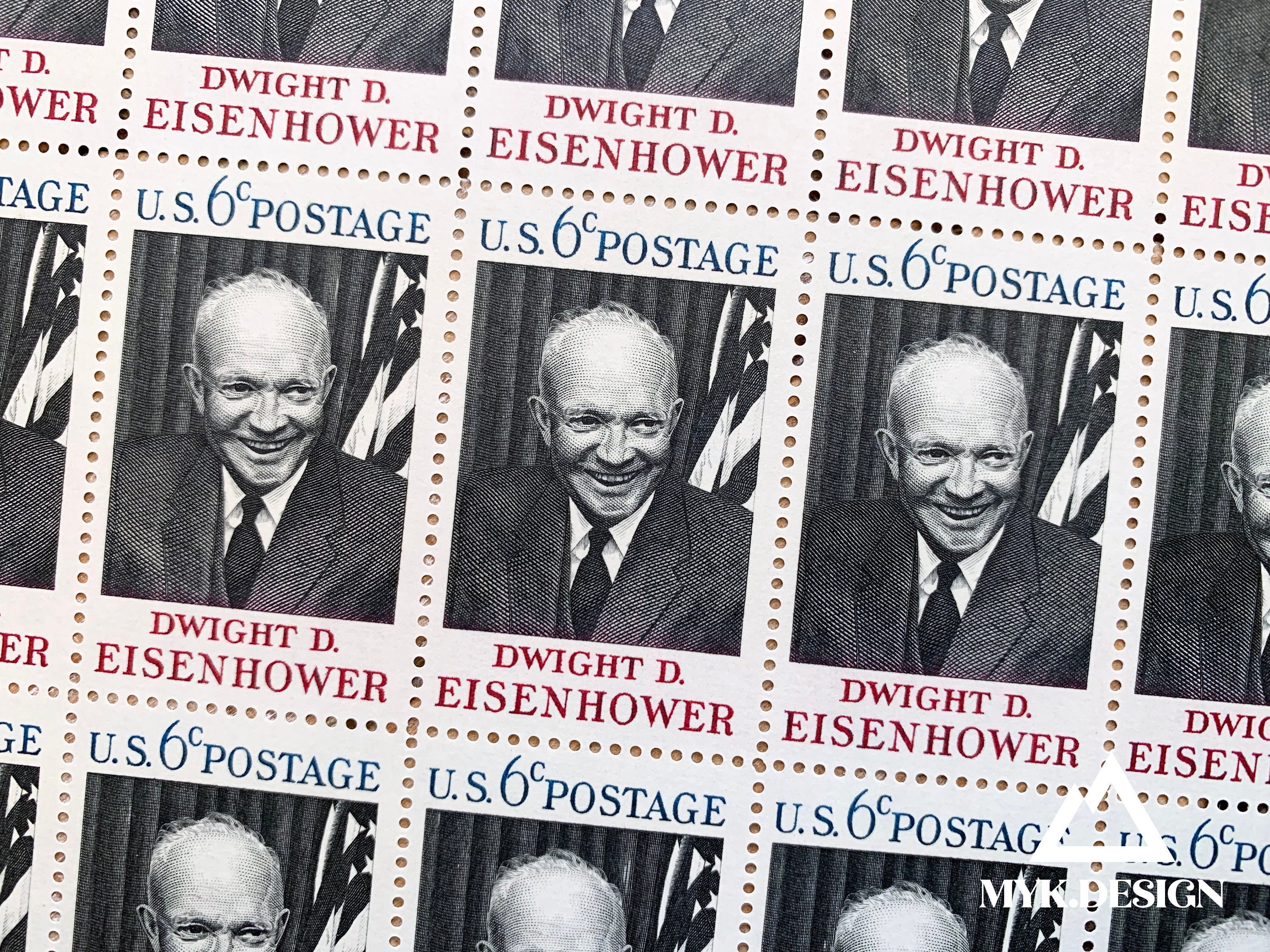 Dwight Eisenhower 1969 Vintage US Postage Stamps Face Value 6 Cents ...