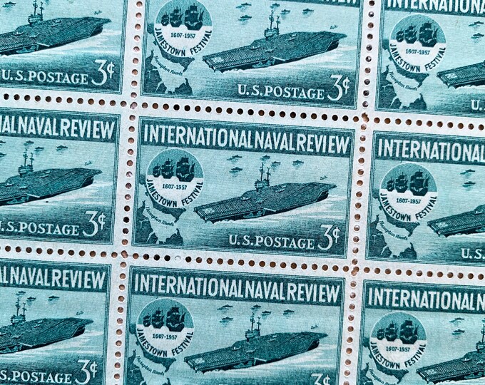 International Naval Review 1957 Vintage US Postage Stamps Face Value 3 ...