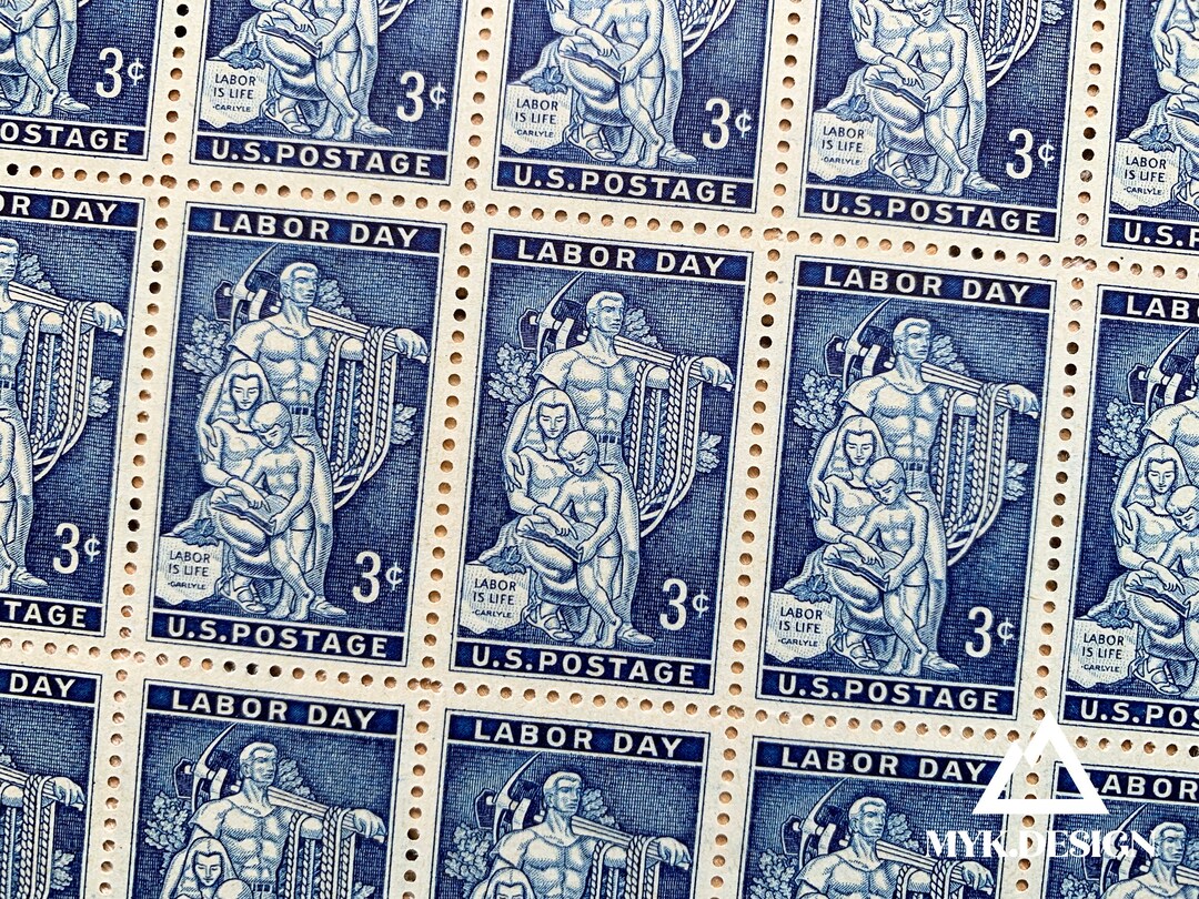 Labor Day | 1956 | Vintage US Postage Stamps | Face Value 3 Cents ...