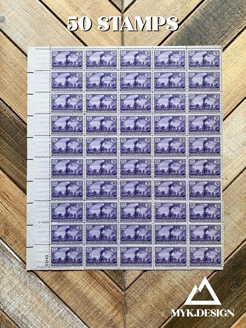 Transcontinental Railroad | 1944 | Vintage US Postage Stamps | Face ...