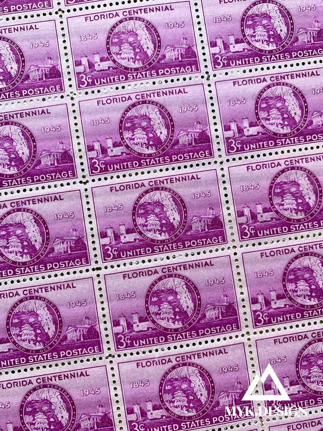 Florida Centennial | 1945 | Vintage US Postage Stamps | Face Value 3 ...