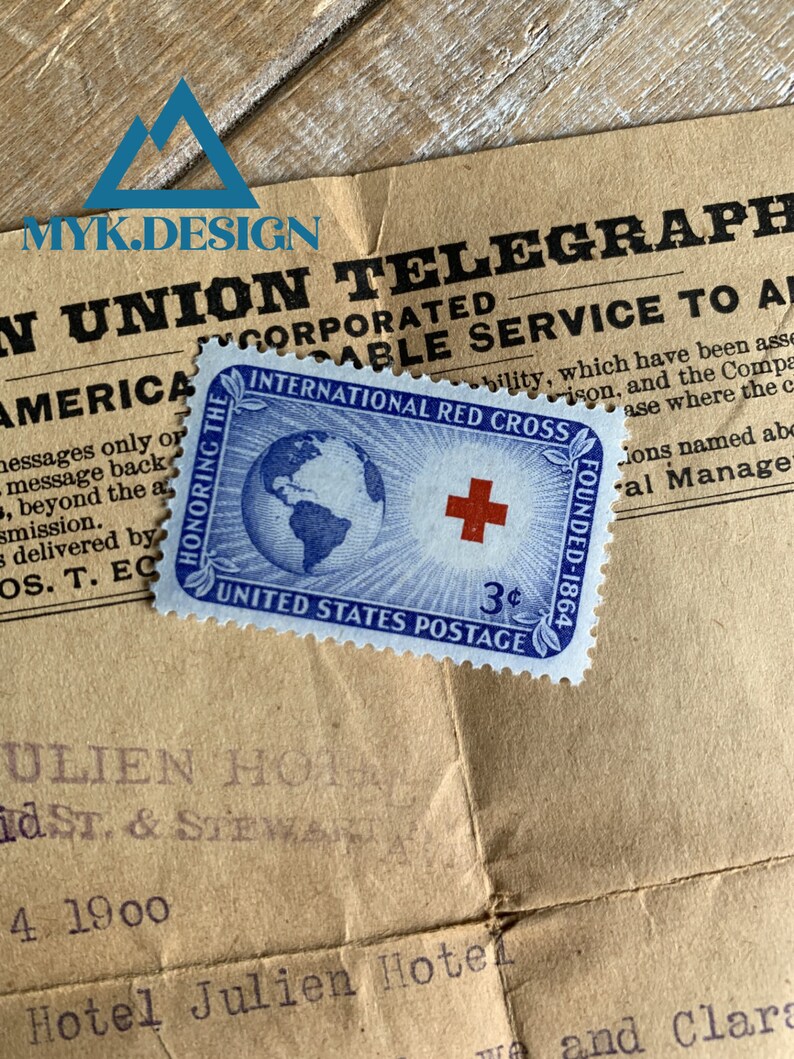 Red Cross | 1952 | Vintage US Postage Stamps | Face Value 3 Cents ...