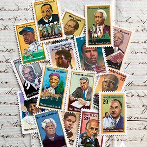 Black Heritage Set of 16 US Vintage Postage Stamps Face Value 13 Cents ...