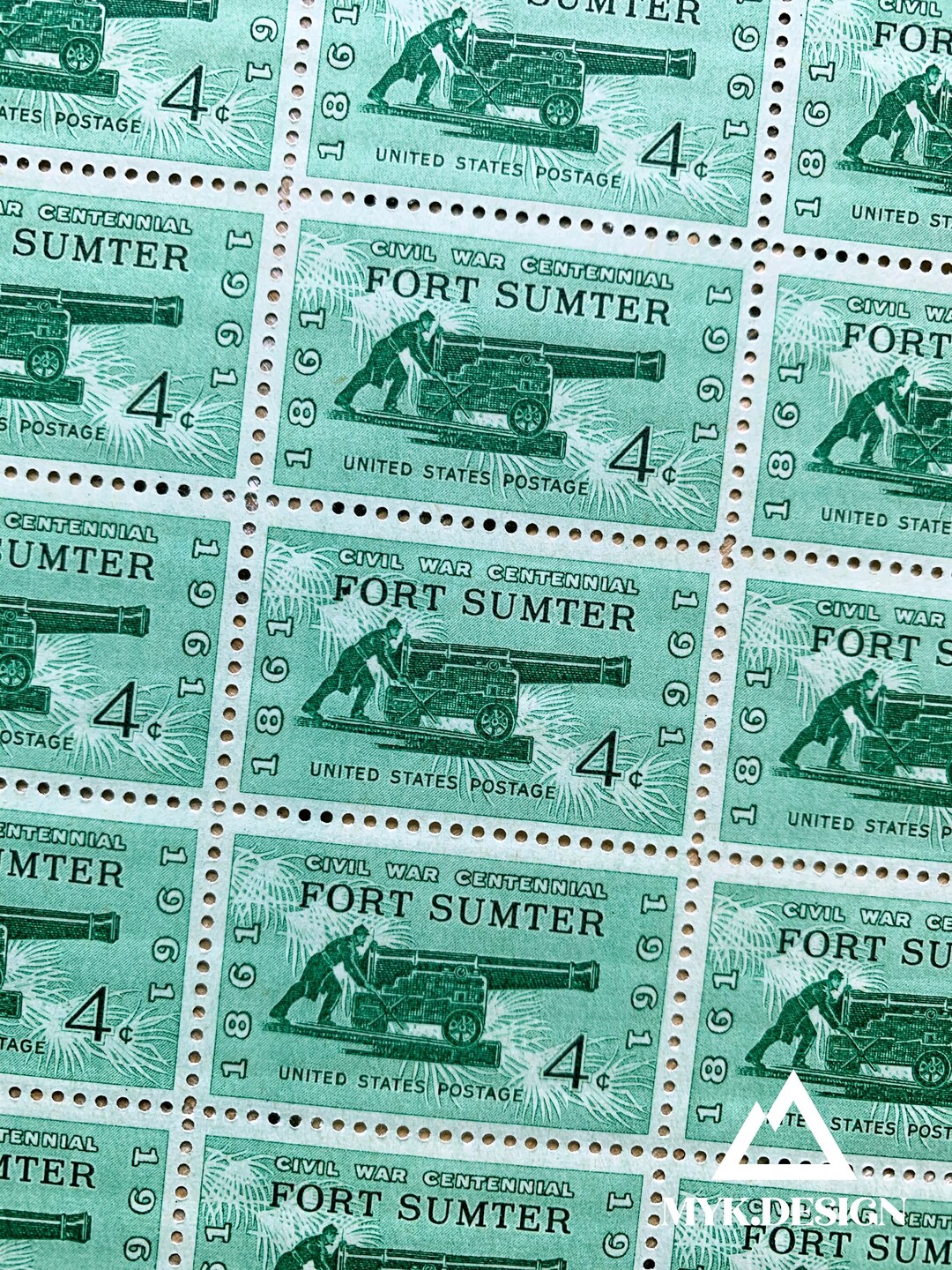 Fort Sumter 1961 Vintage US Postage Stamps Face Value 4 Cents Scott ...