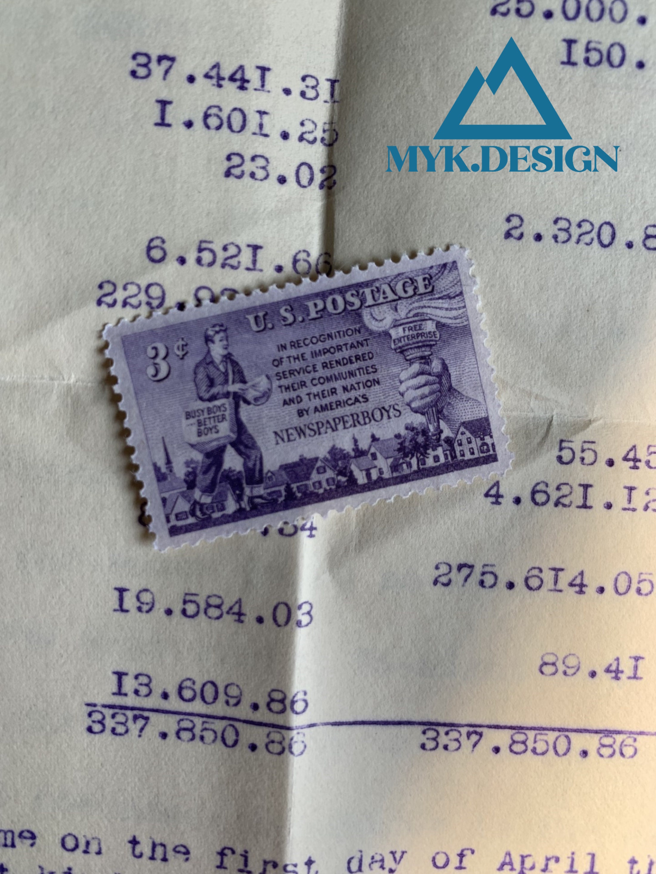 Newspaper Boys | 1952 | Vintage US Postage Stamps | Face Value 3 Cents ...