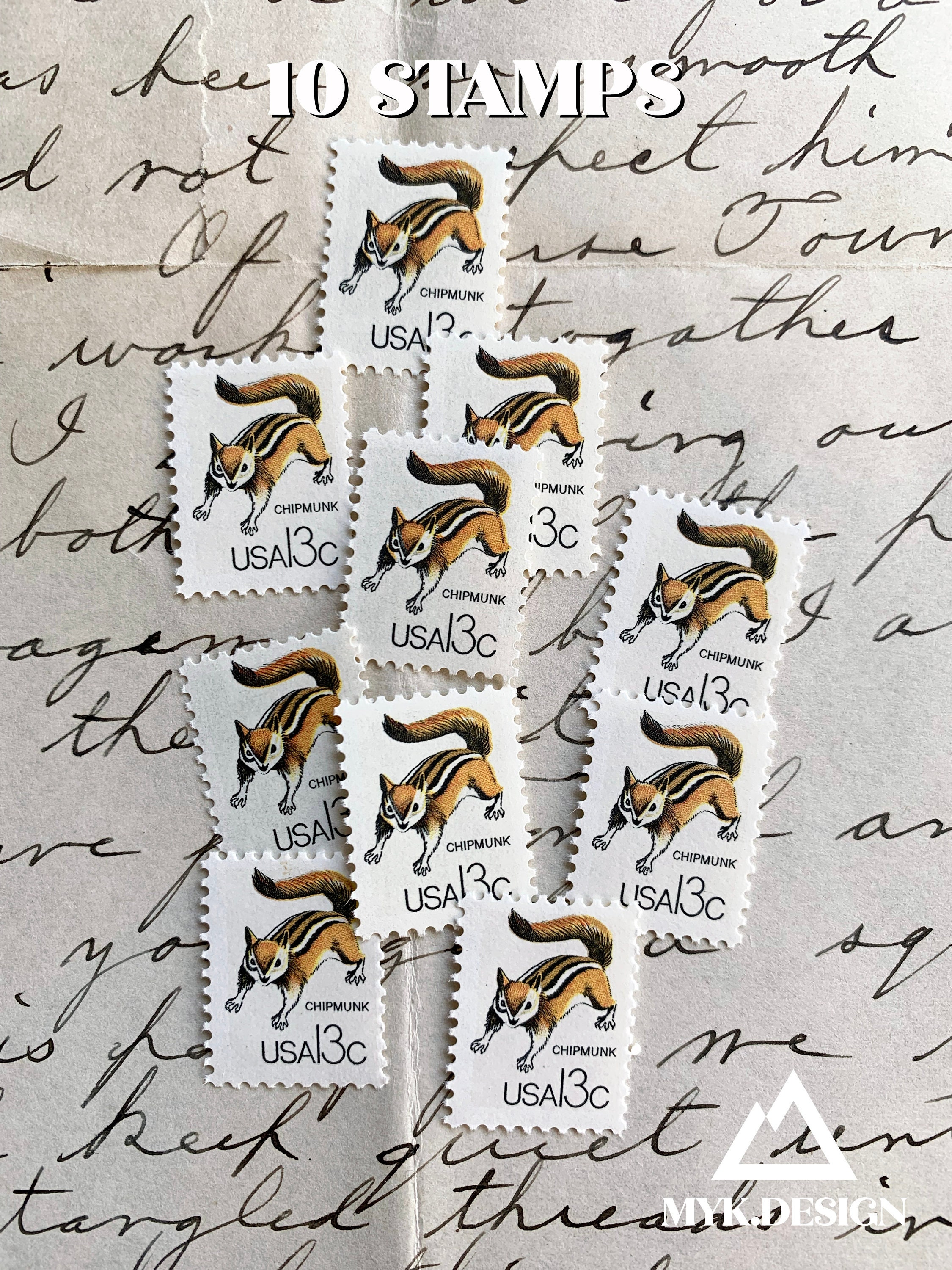 Chipmunk | 1978 | Vintage US Postage Stamps | Face Value 13 Cents ...