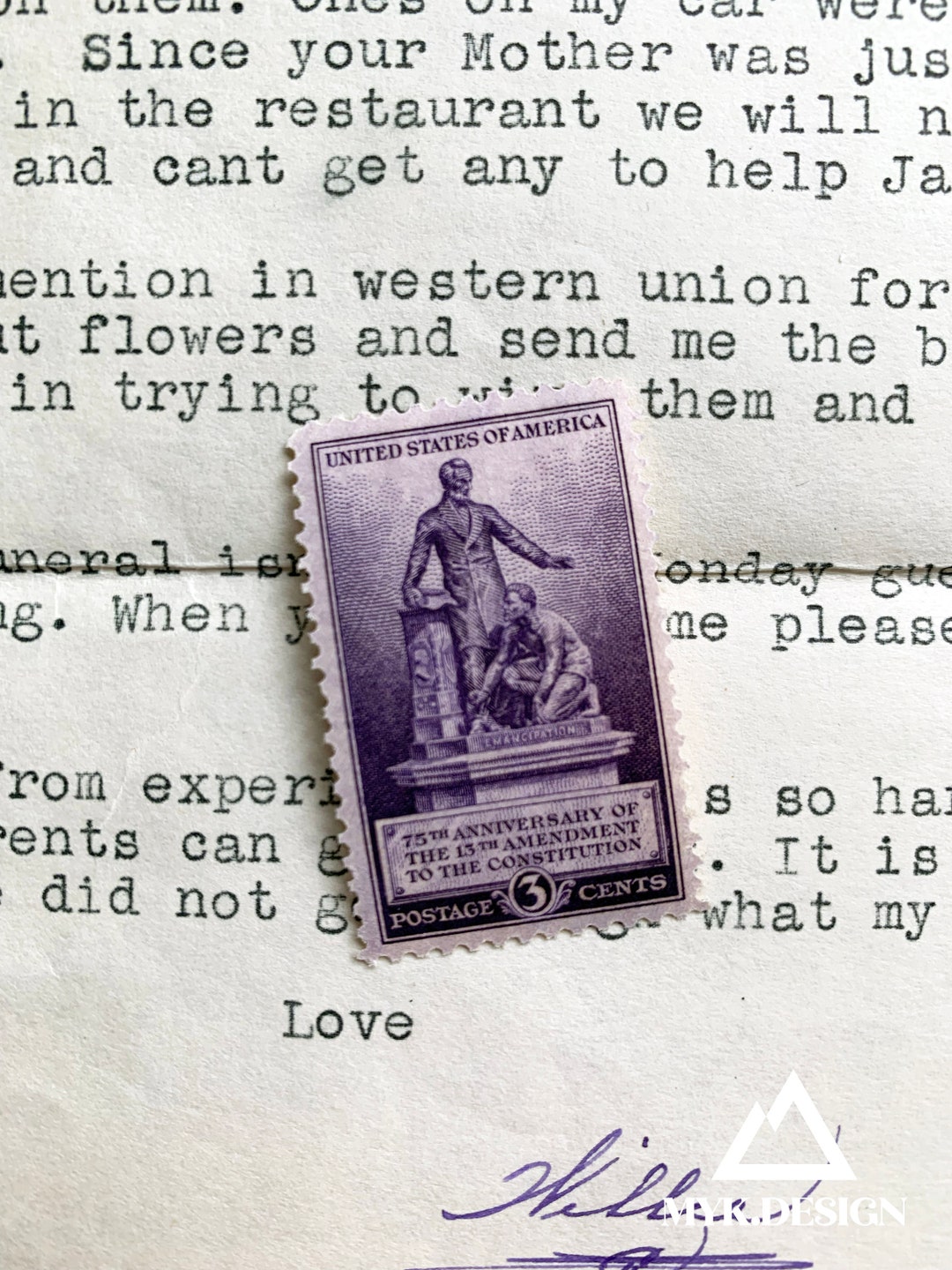 13th Amendment | 1940 | Vintage US Postage Stamps | Face Value 3 Cents ...