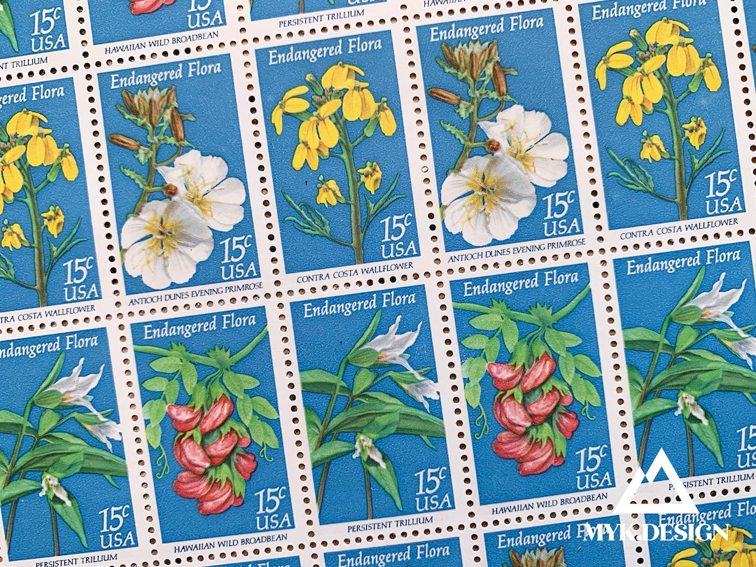 Endangered Flora | 1979 | Vintage US Postage Stamps | Face Value 15 ...
