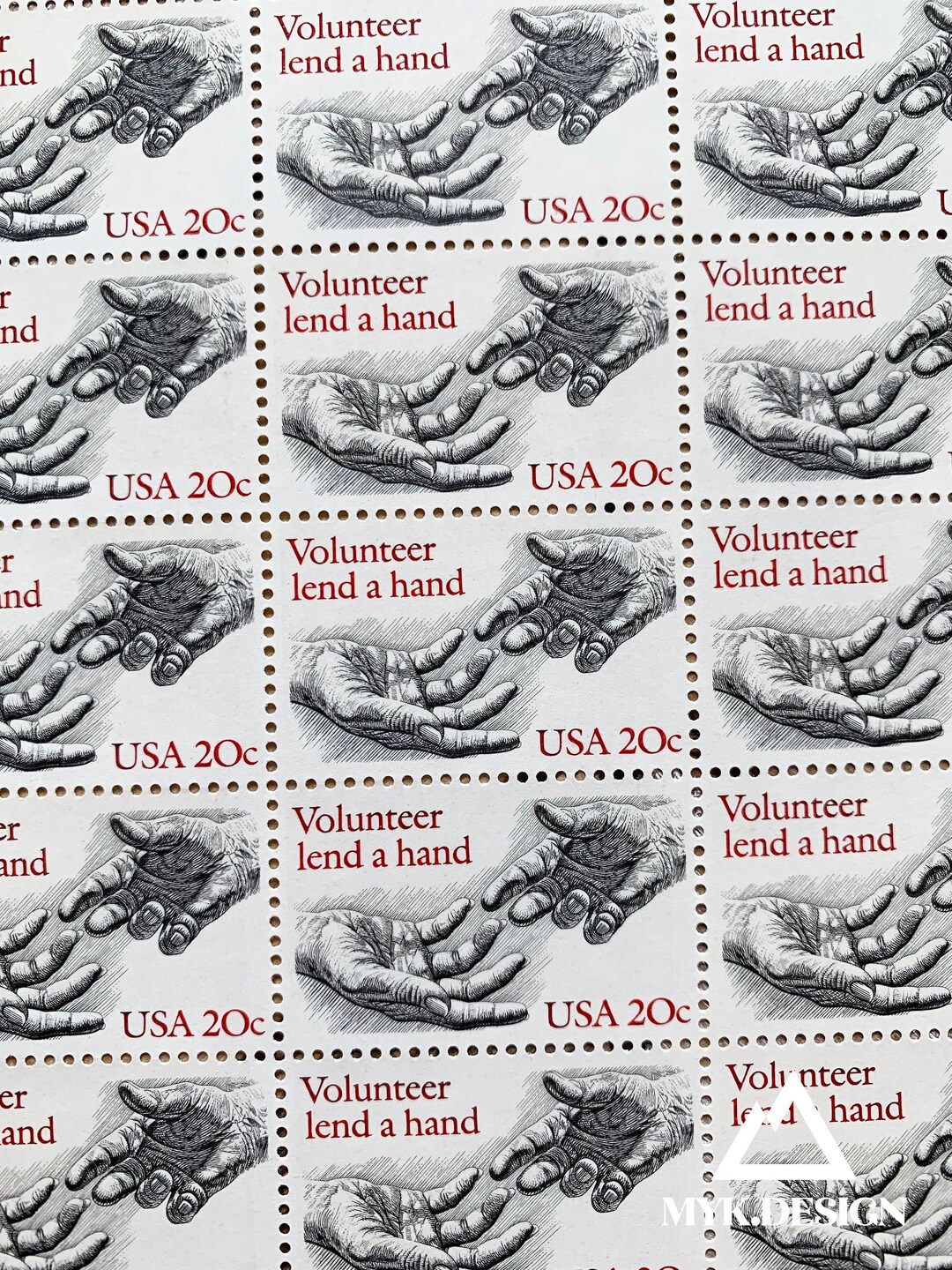 Volunteer -- Lend a Hand | 1983 | Vintage US Postage Stamps | Face ...