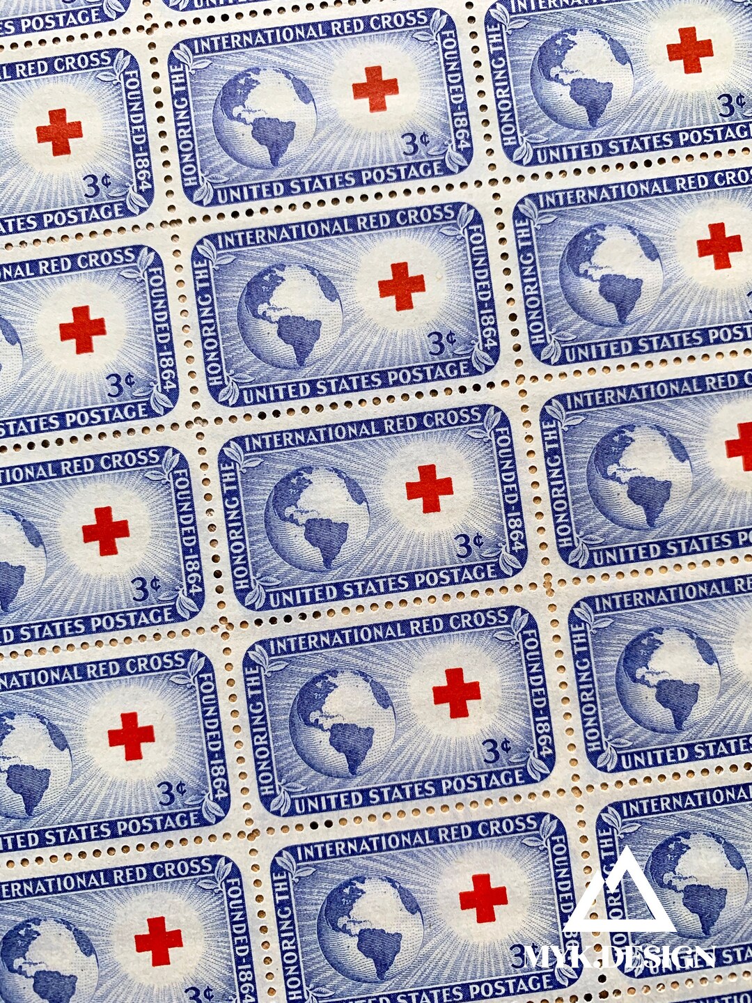 Red Cross | 1952 | Vintage US Postage Stamps | Face Value 3 Cents ...