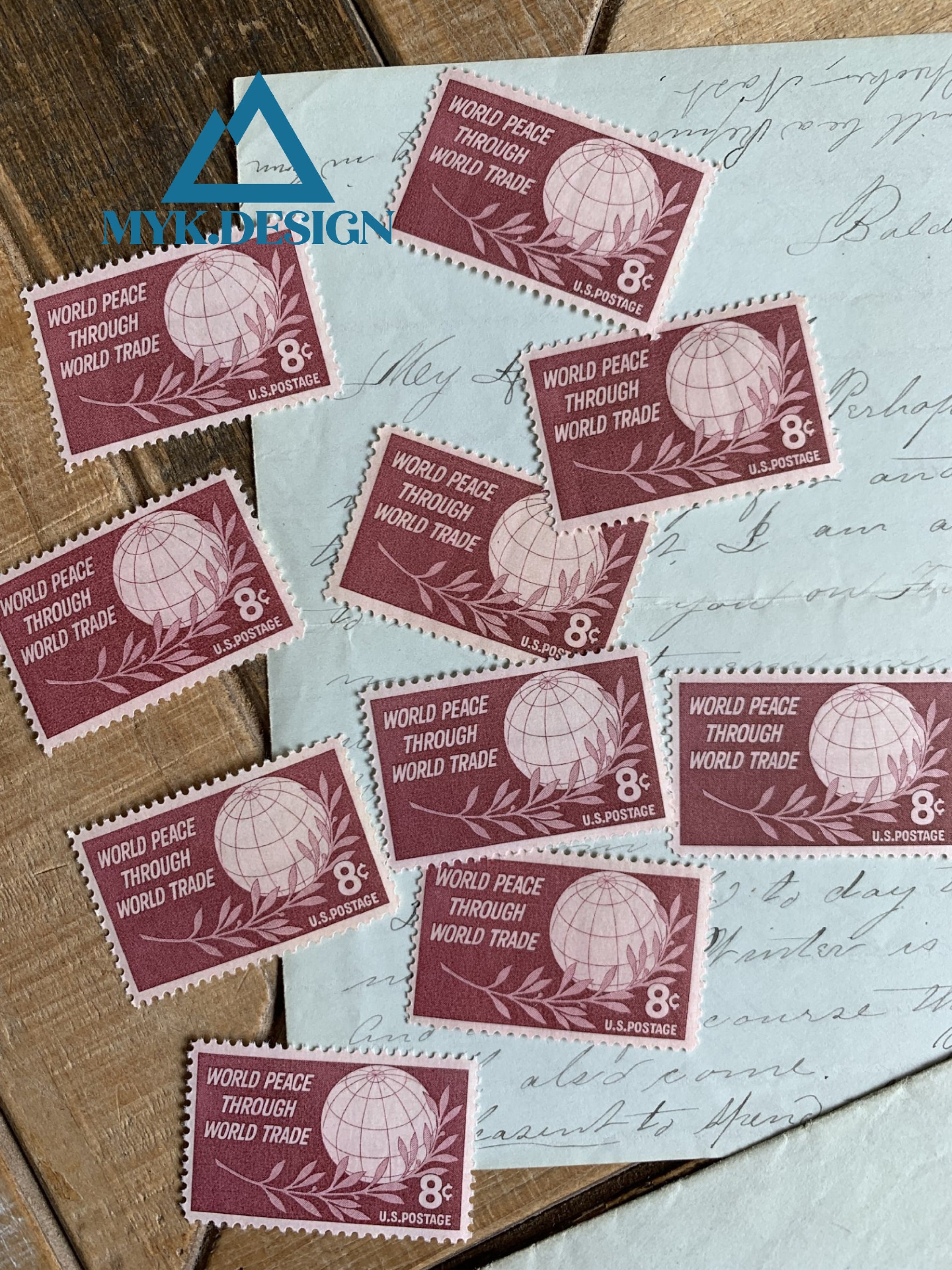 World Peace Through Trade 1959 Vintage US Postage Stamps Face Value 8 ...