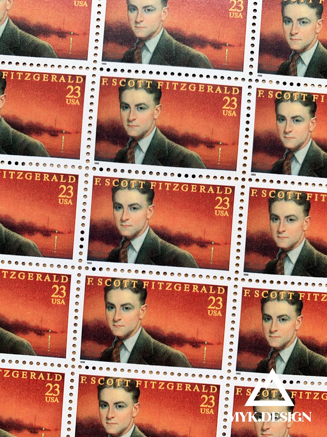 F Scott Fitzgerald | 1996 | Vintage US Postage Stamps, Scott #3104 ...