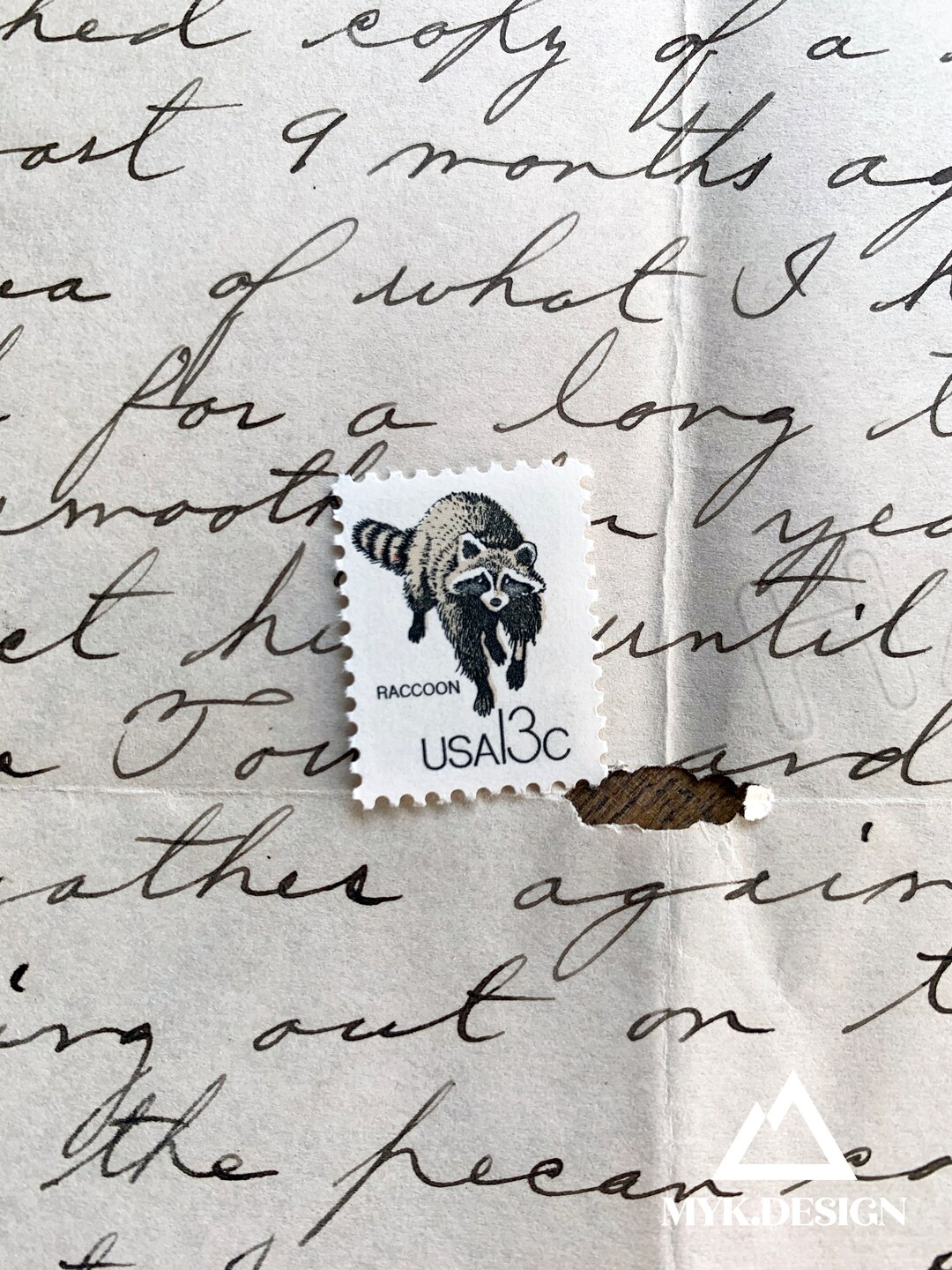 Raccoon | 1978 | Vintage US Postage Stamps | Face Value 13 Cents ...