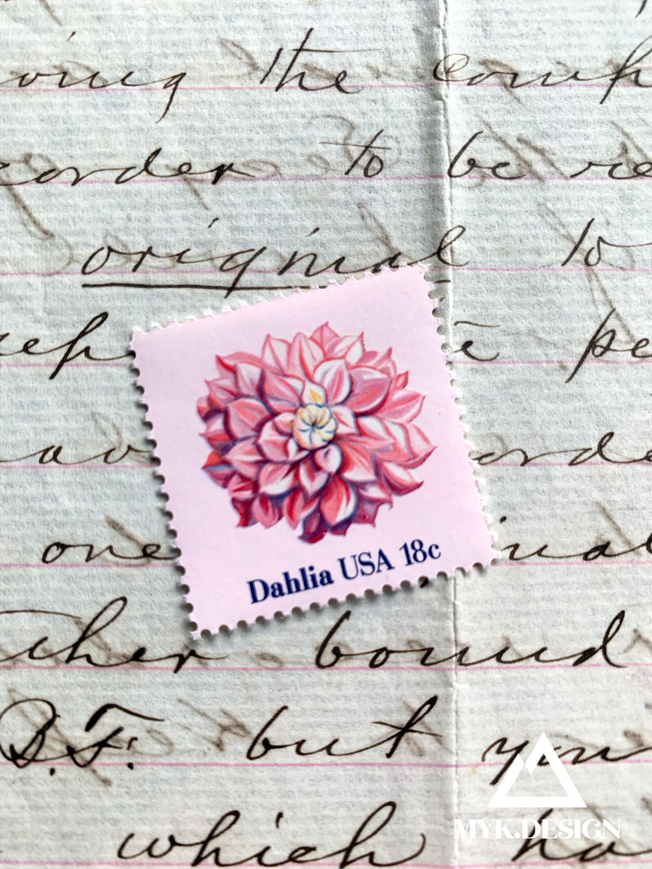 Pink Flowers | 1981 | Vintage US Postage Stamps | Face Value 18 Cents ...
