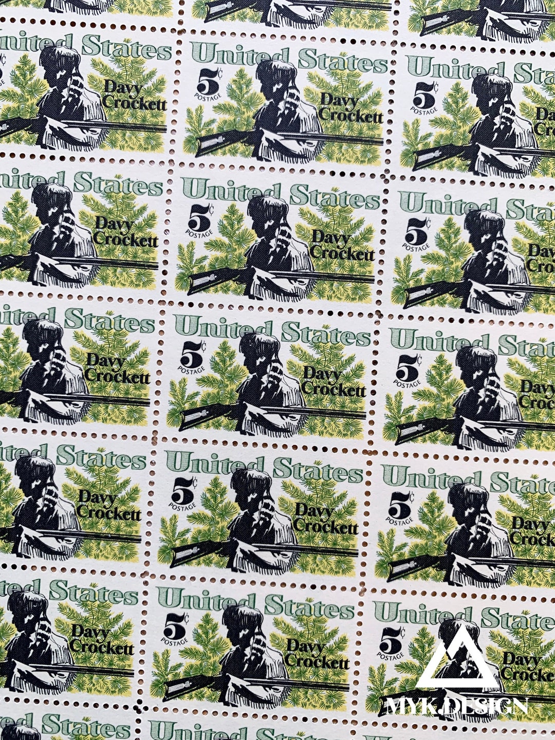 Davy Crockett 1967 Vintage US Postage Stamps Face Value 5 Cents Scott ...