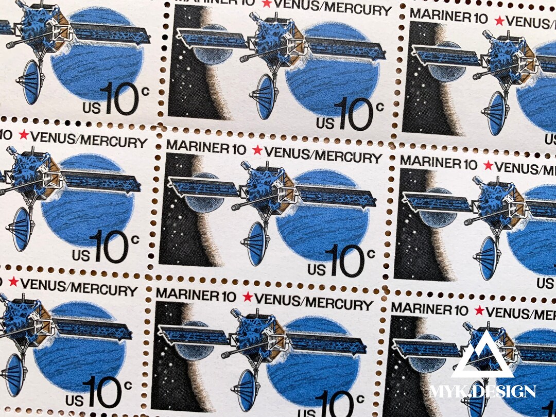 Mariner 10 | 1975 | Vintage US Postage Stamps | Face Value 10 Cents ...