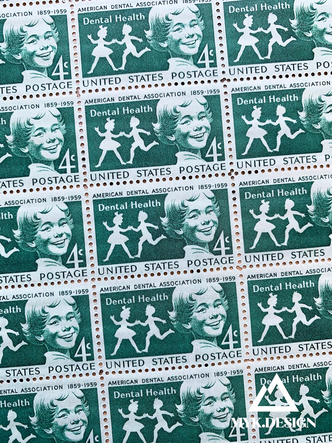 Dental Health | 1959 | Vintage US Postage Stamps | Face Value 4 Cents ...